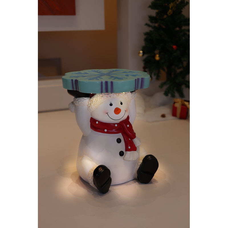 Hi-Line Gift Ltd. Lighted Snowman Christmas Side Table Decor Battery ...
