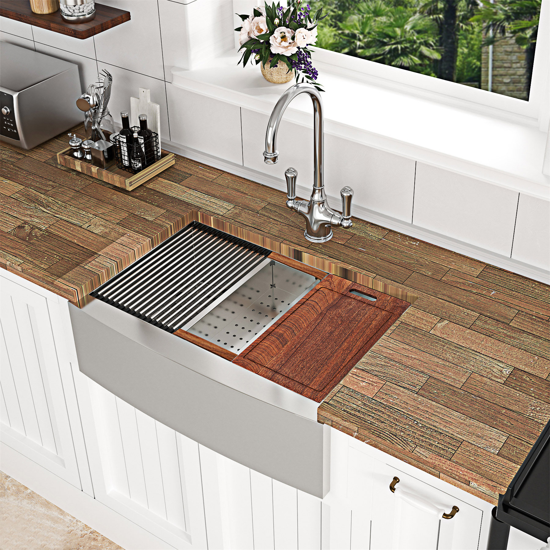 Goodeed Farmhouse Apron Front Kitchen Sink | Wayfair