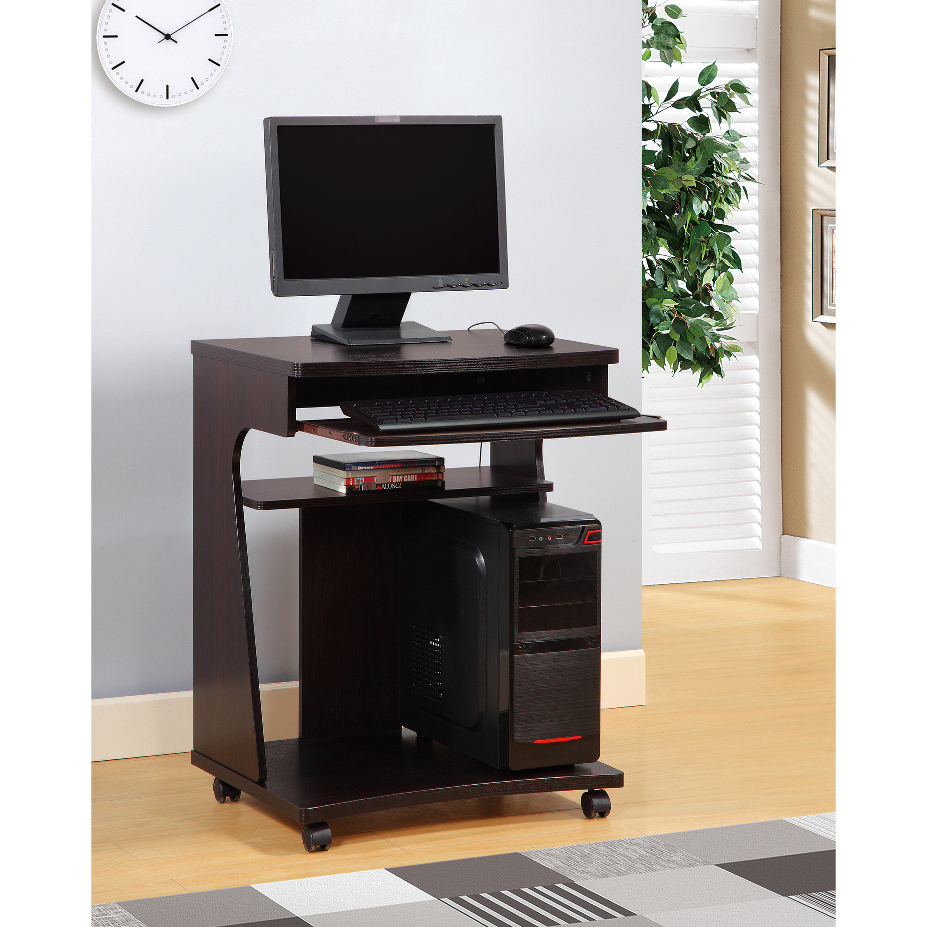 Ebern Designs Compact Cart For Kitchen, Microwave, And Computer, One ...