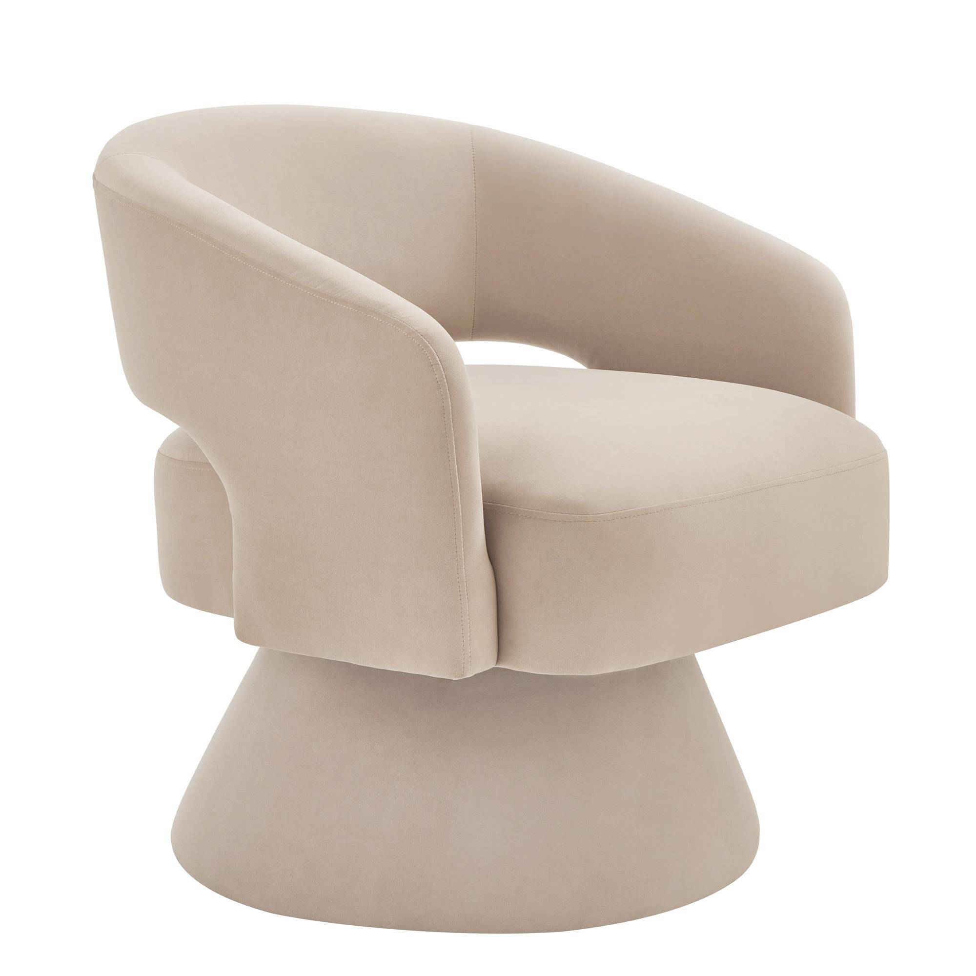 Mercer41 Modern Swivel Barrel Chair, Upholstered Stanfield Round Accent ...