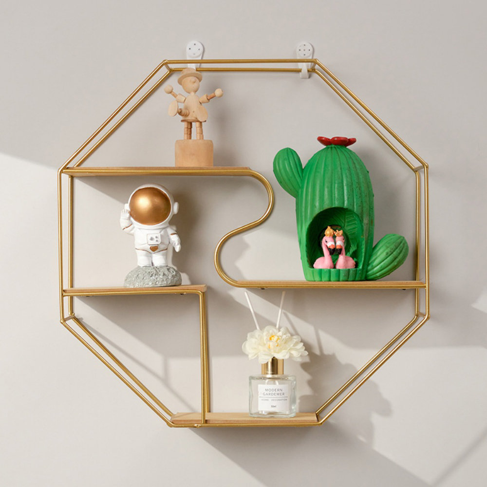 Mercer41 Krishank 4 Shelf Octagon Wall Mounted Shelf | Wayfair