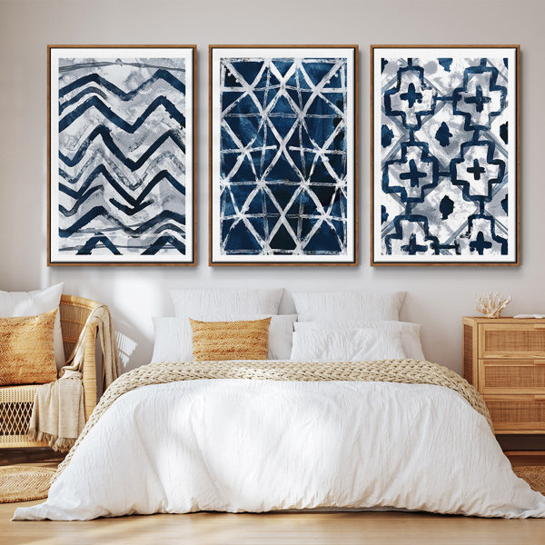 WexfordHome " Indigo Memory IV " 3 - Pieces | Wayfair