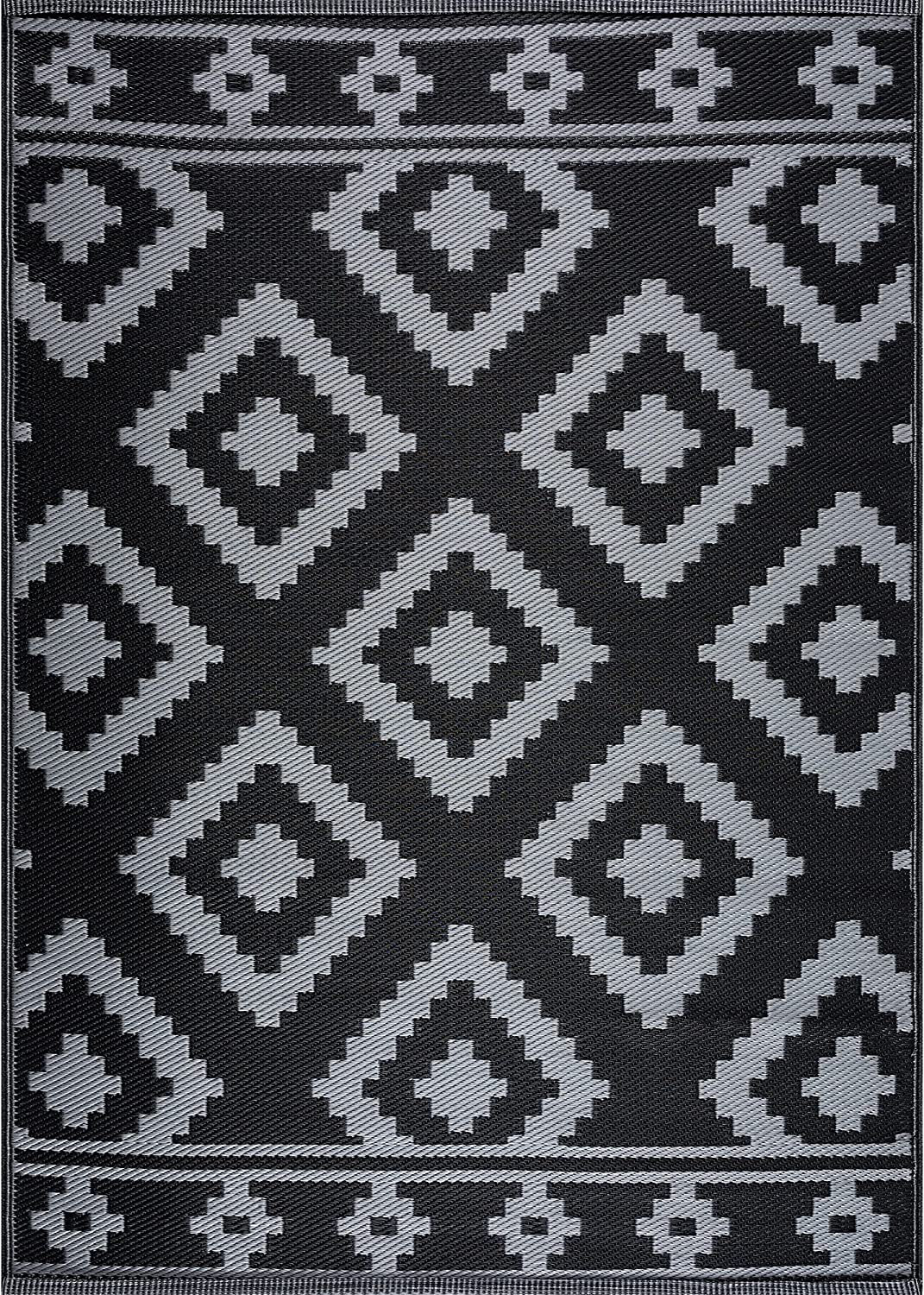 Foundry Select Hulmeville Southwestern Machine Woven Black/Gray Indoor ...