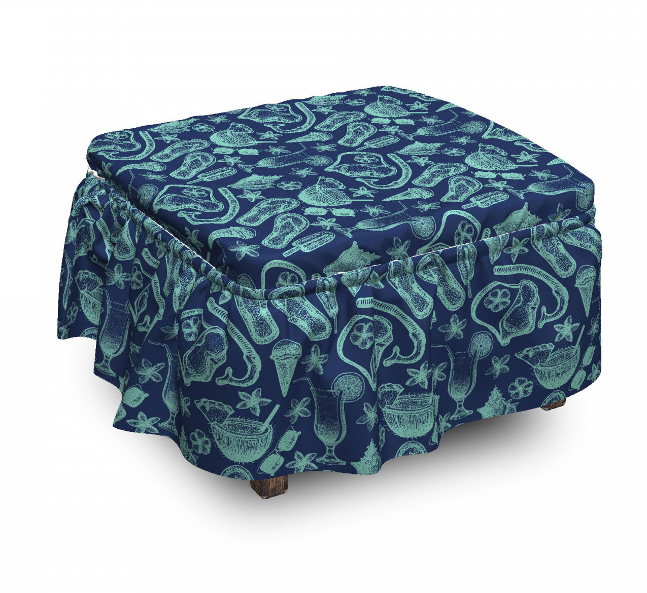 East Urban Home Exotic Summer Ottoman Slipcover | Wayfair