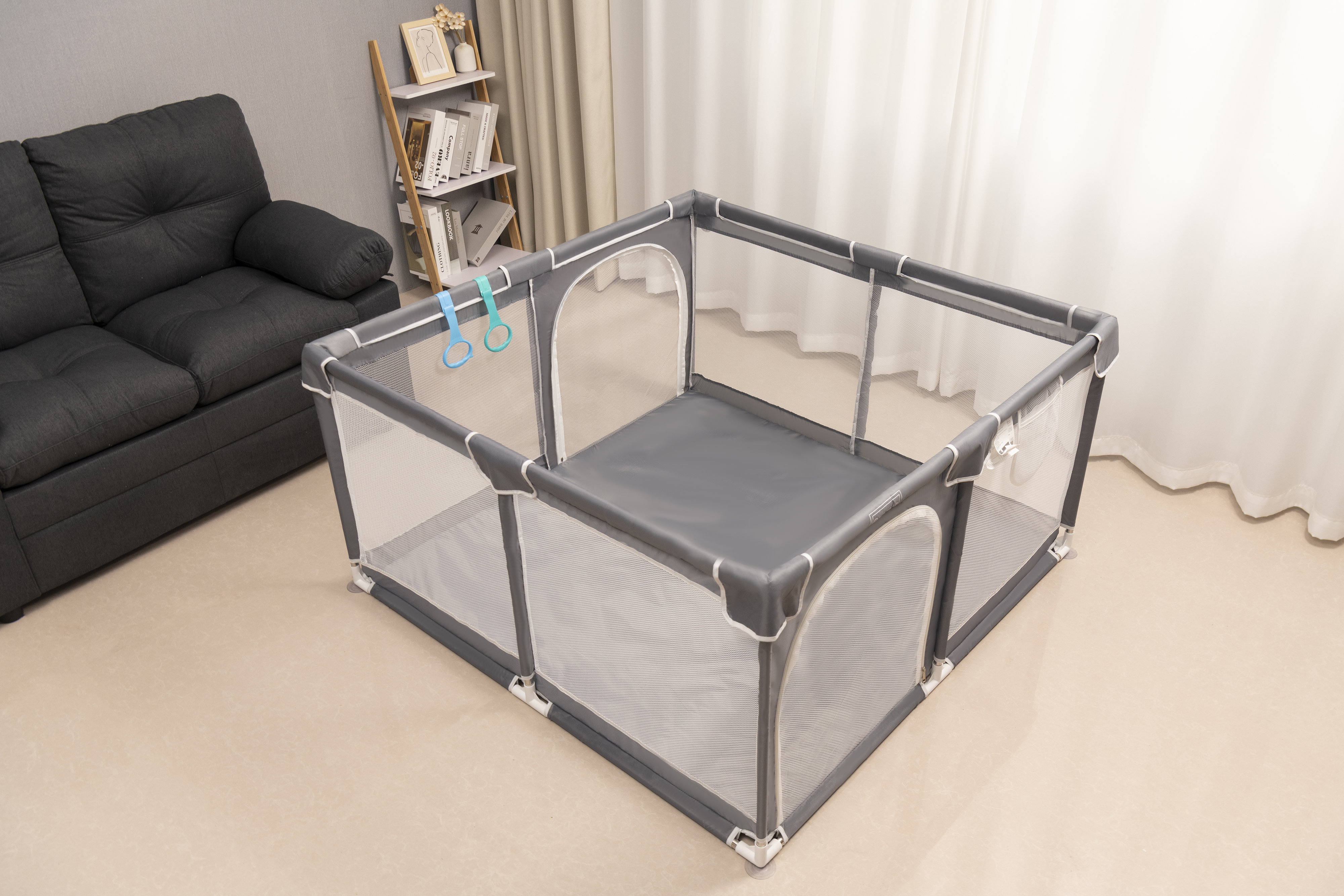 Dovecove Fyre Fabric Baby Playpen,Baby Fence Play Area with Anti-Slip ...