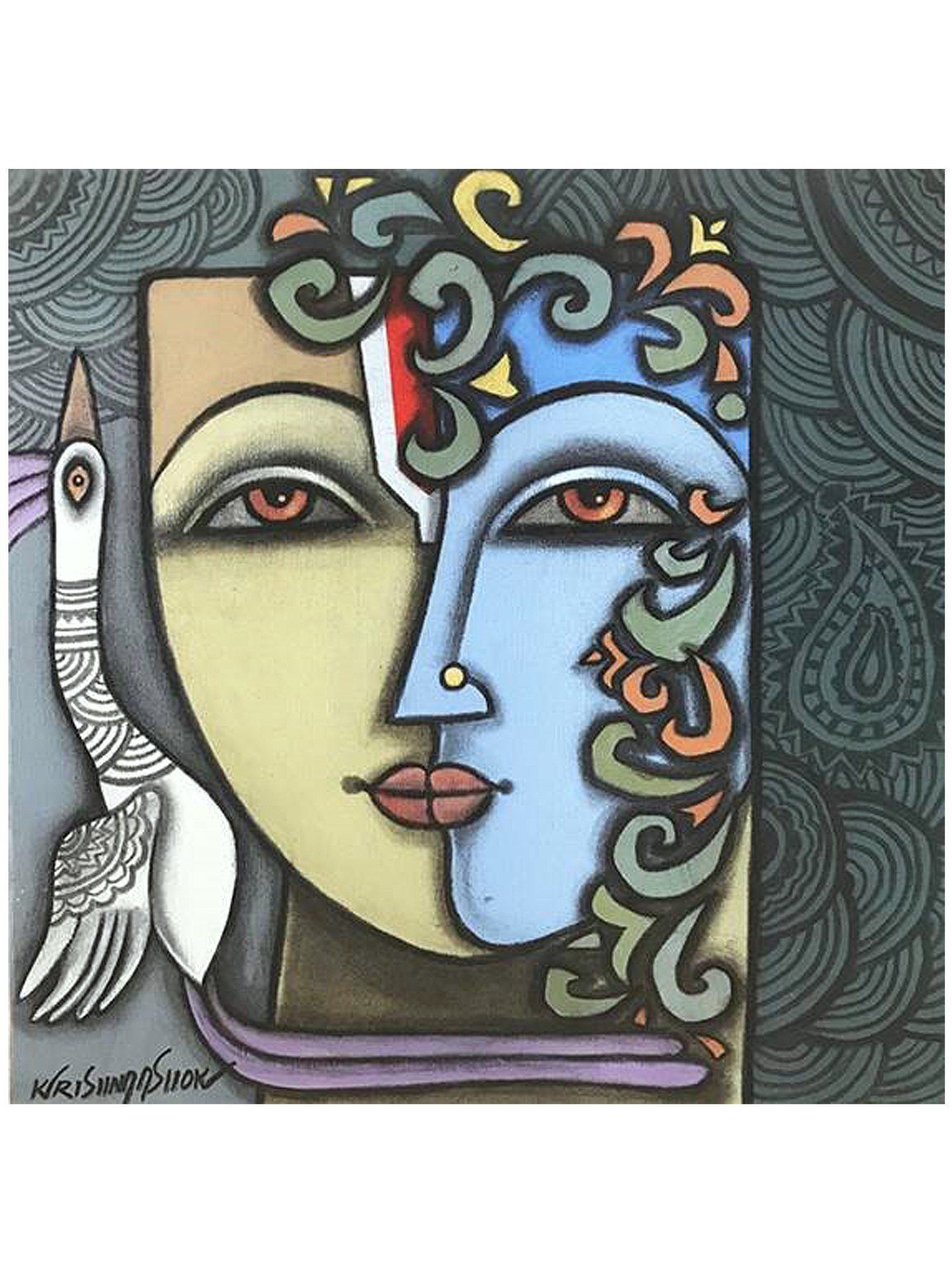Exotic India Purush-Prakriti | Figurative Art | By Krishna Ashok | Wayfair