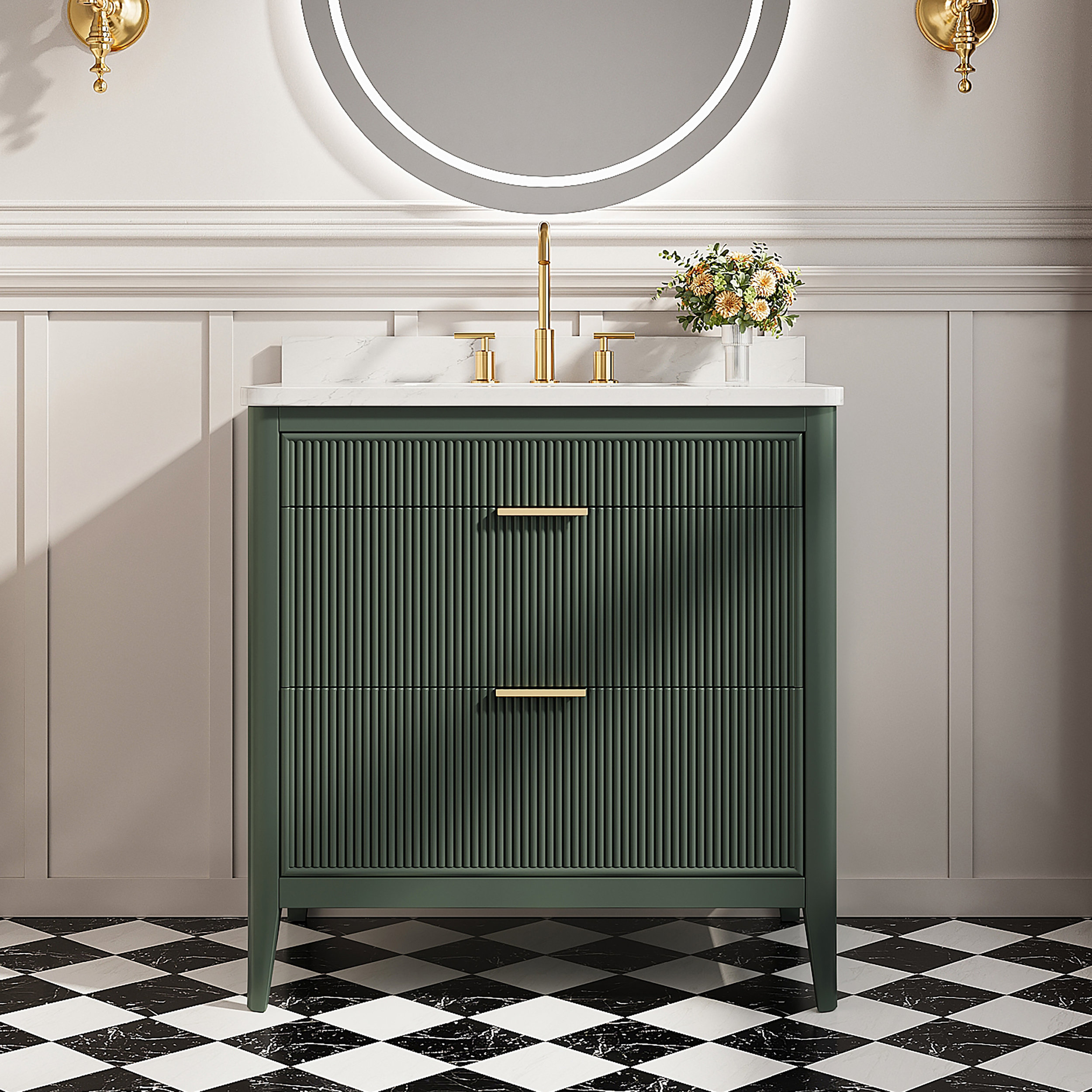 Winston Porter 36'' Freestanding Single Sink Bathroom Vanity With 2 ...