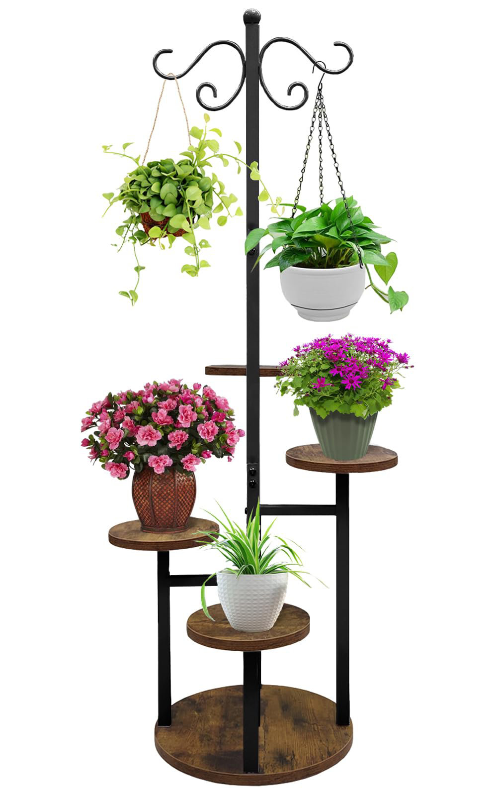 Red Barrel Studio® Plant Stand Indoor Outdoor, 4 Tier Hanging Plant ...
