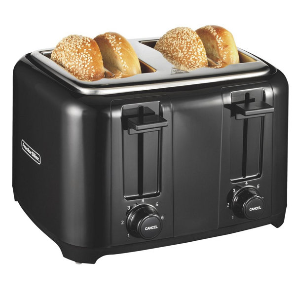 Proctor-Silex 4-Slice Toaster with Extra Wide Slots for Bagels, Cool ...