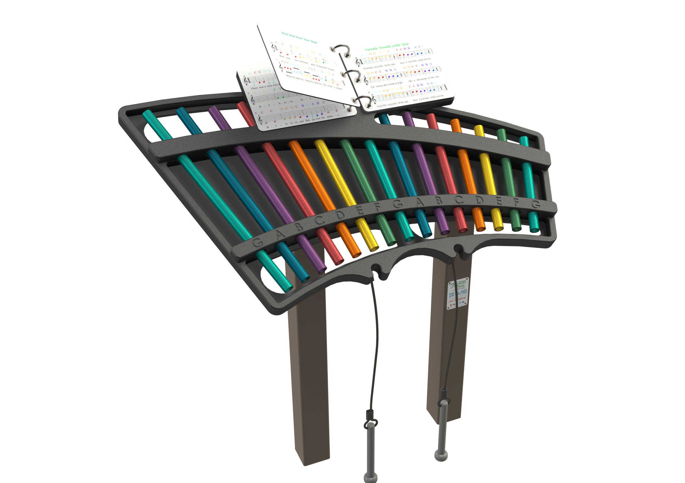 Freenotes Harmony Park Serenade Ground Mount Metal Playground Panel ...