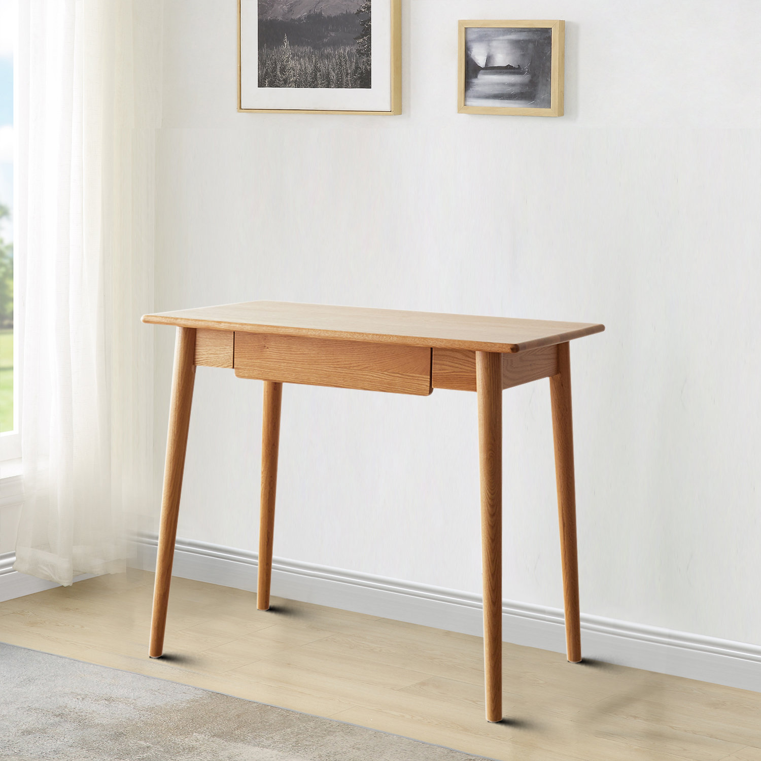 George Oliver Isayiah Modern style wooden Rectangle Writing Desk with ...