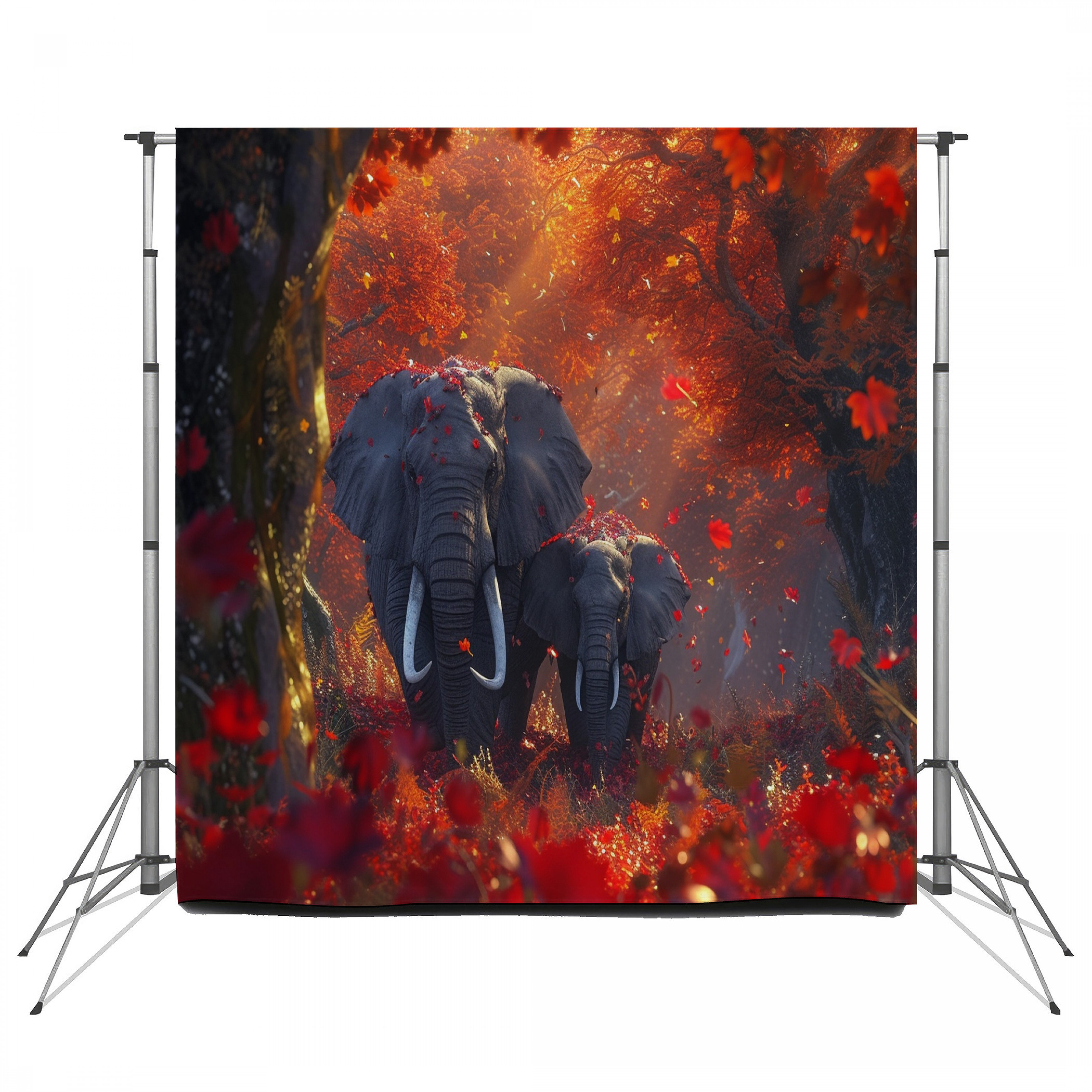 VisionDecor Elephants Backdrop Wildlife Large Eclectic Photo Backdrop ...