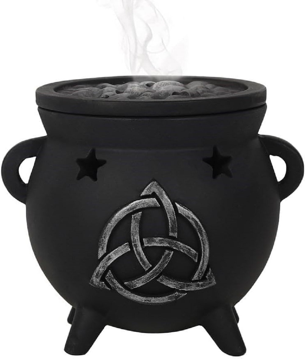 Ebern Designs Wicca Sacred Triquetra Symbol Stars Cutout Witch Cauldron ...