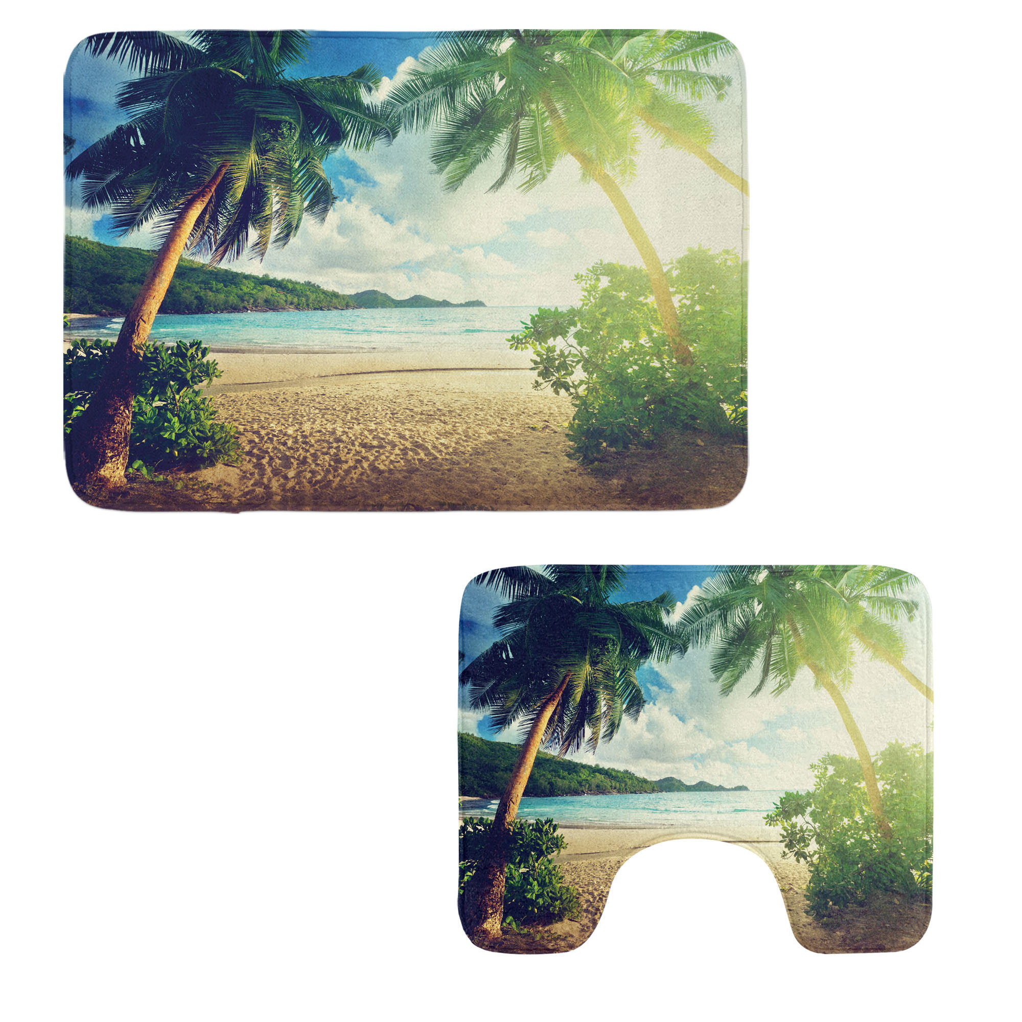 Bay Isle Home™ Hawaiian Bathroom Rug Set 2 Pieces Rectangle & Contour ...