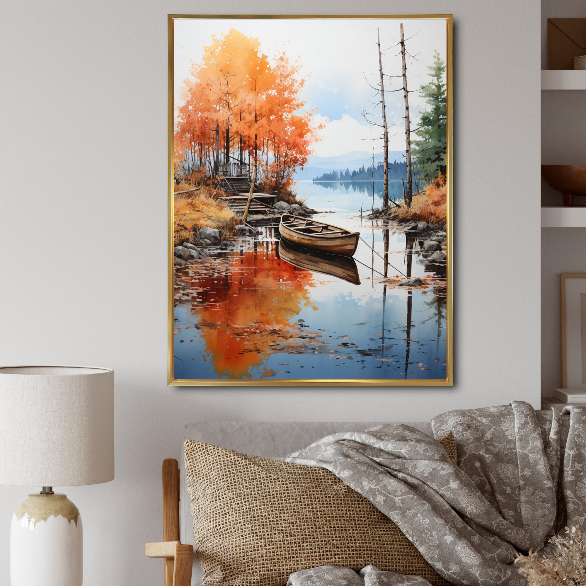 Millwood Pines Barrian Lake Dockside Serenity Pointillism I Framed On ...