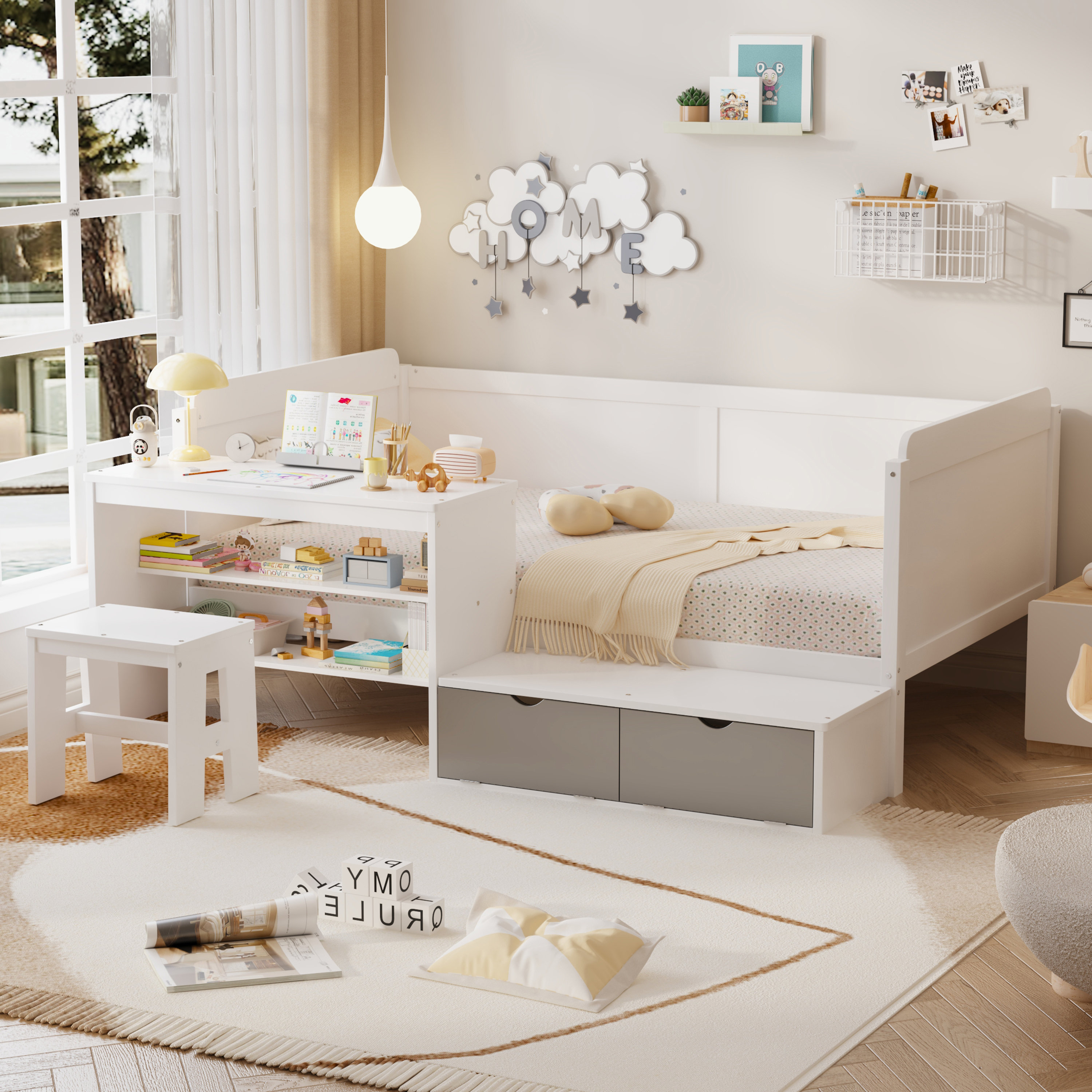 Latitude Run® Twin Size Multi-functional Wooden Daybed with Storage ...