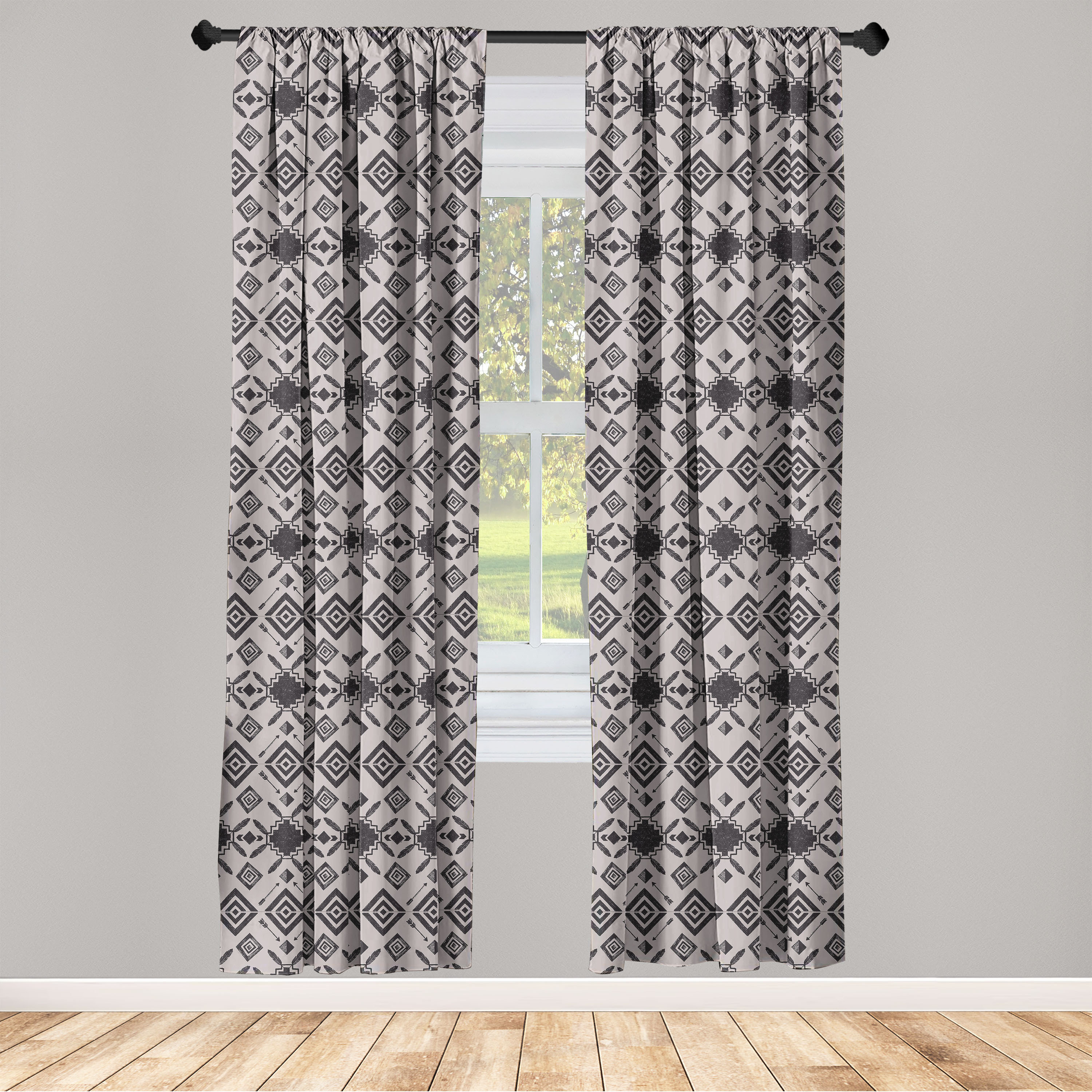 East Urban Home Alake East Urban Home Tribal Curtains Ethnic Feathers ...