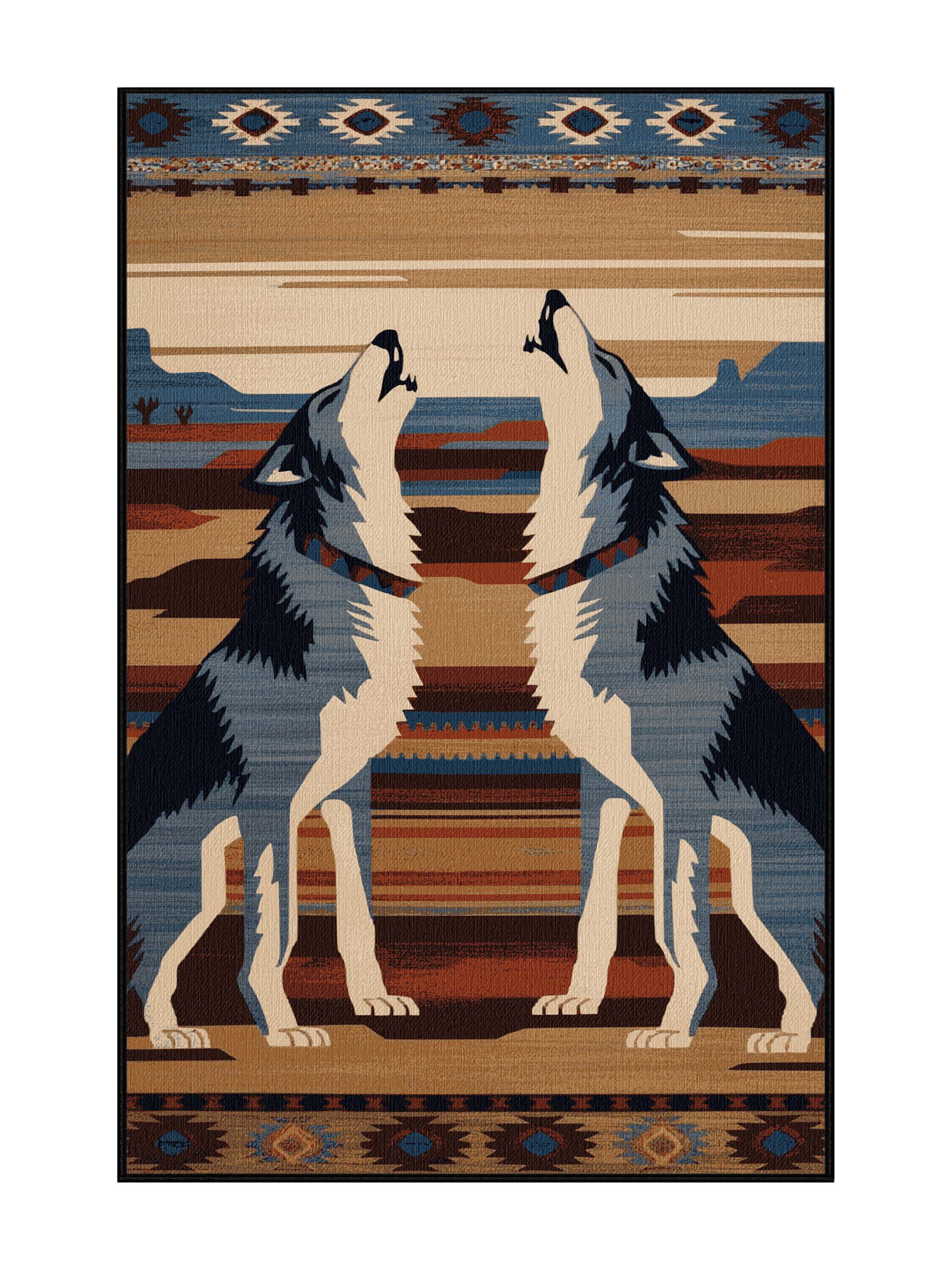 Foundry Select Washable Wolf Inspired Southwestern Area Rug | Wayfair