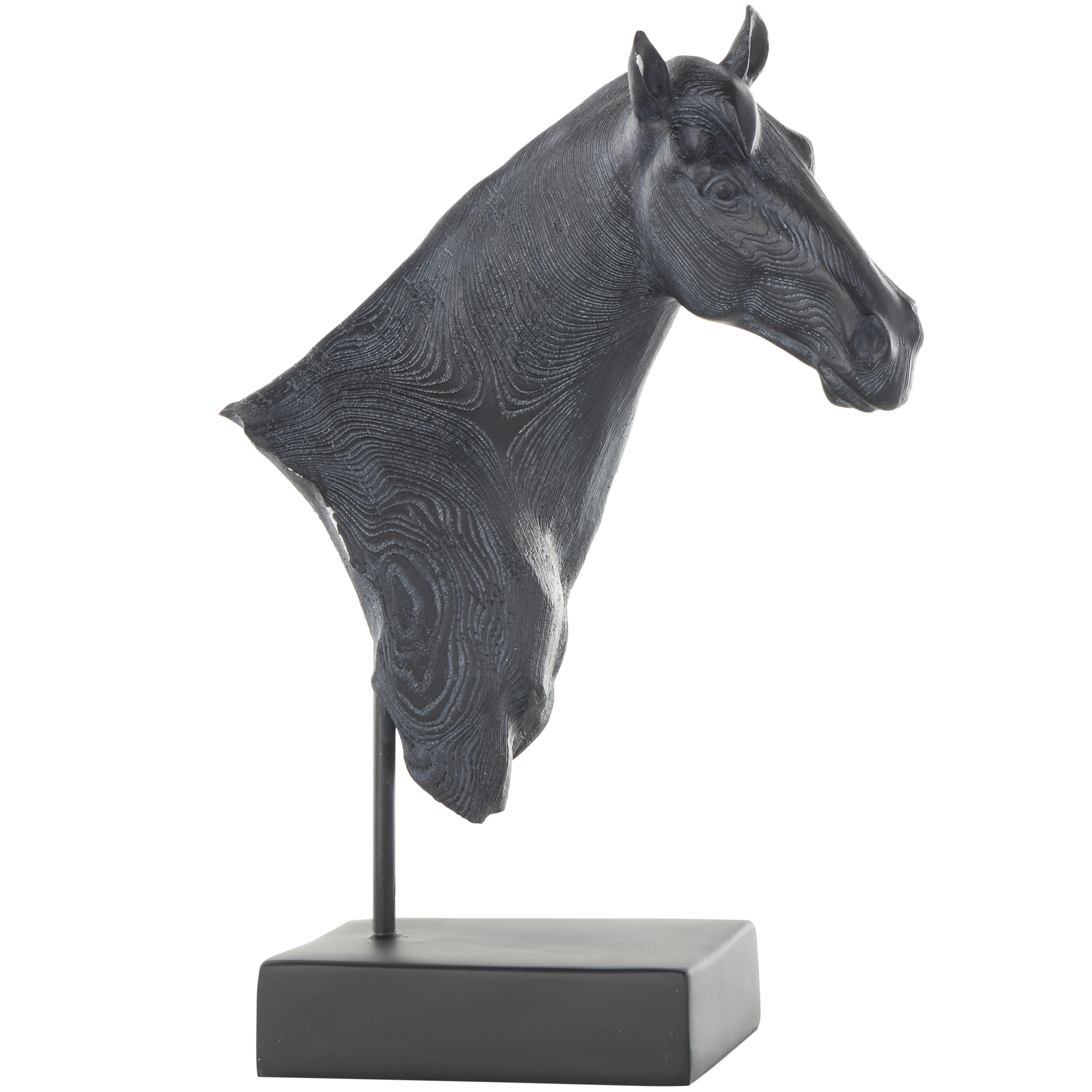 Charlton Home® Cleaster Resin Horse Decorative Black Sculpture with ...