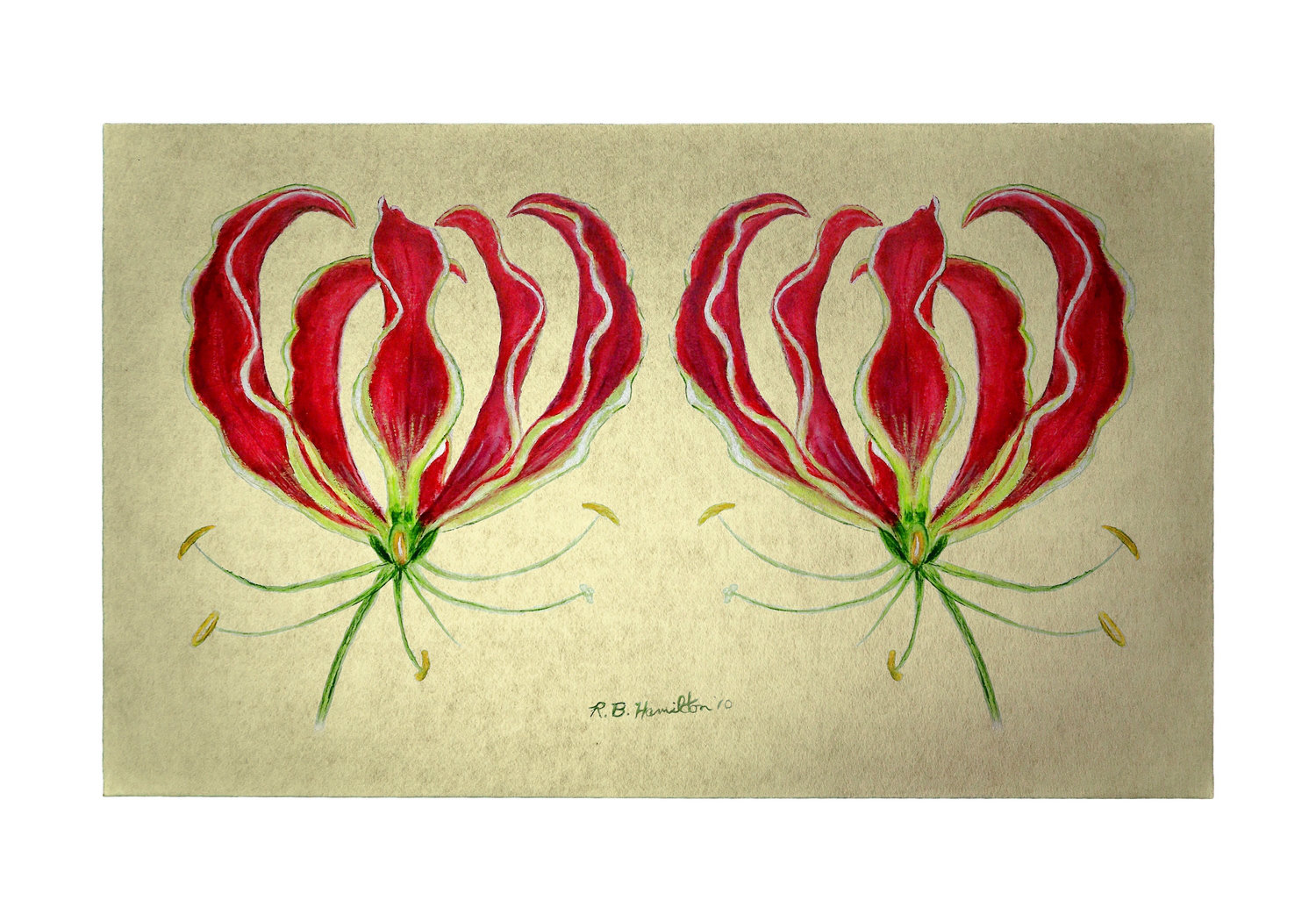 Winston Porter Simonds Red Lily Non-Slip Door Mat | Wayfair