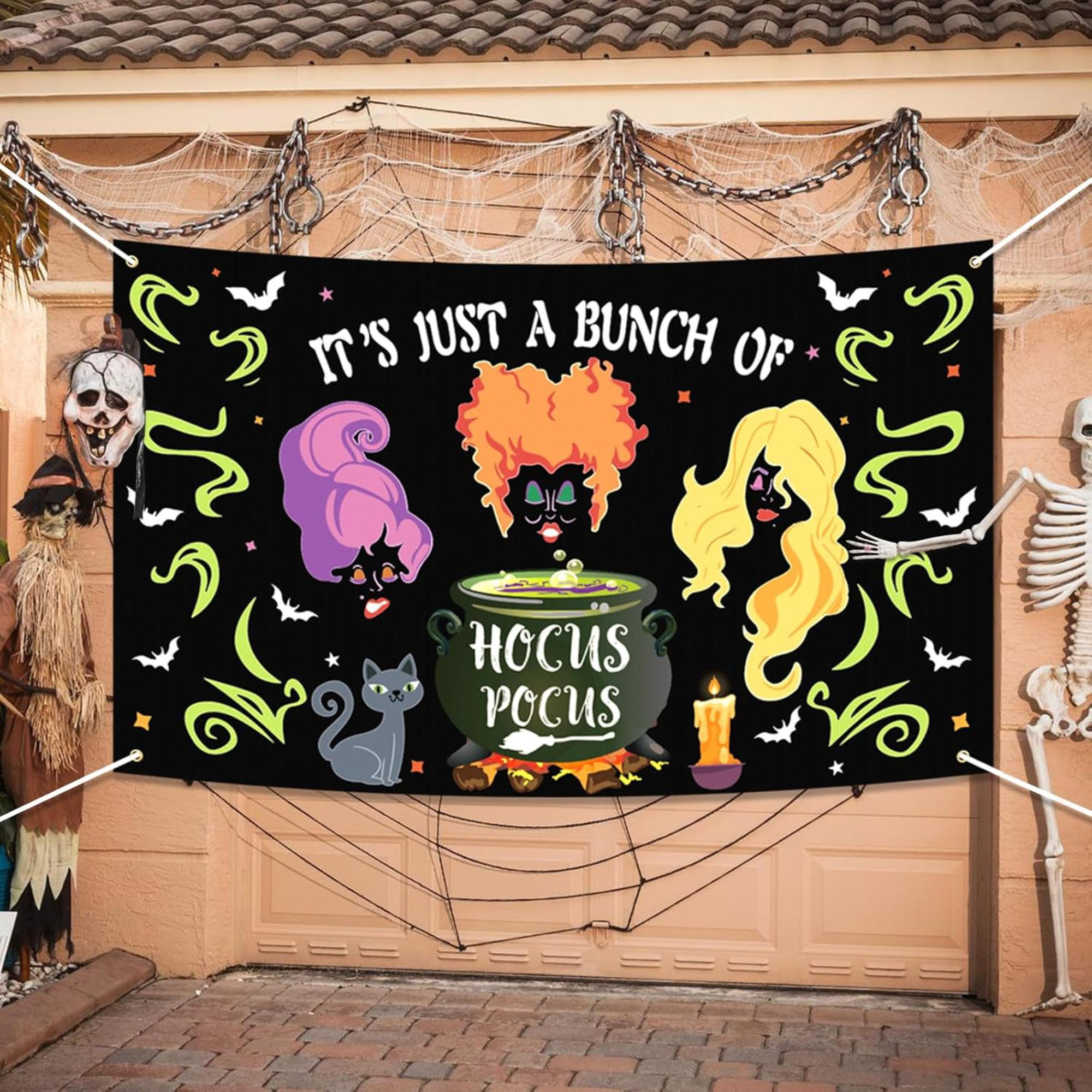 The Holiday Aisle® 3.6 X 6 FT Halloween Hocus Pocus Banner Backdrop ...