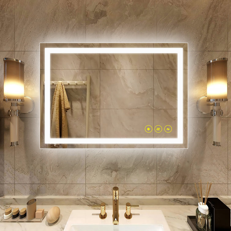 Amirie Anti-Fog Bathroom Led Mirror Backlit Illuminated Mirror Touch ...