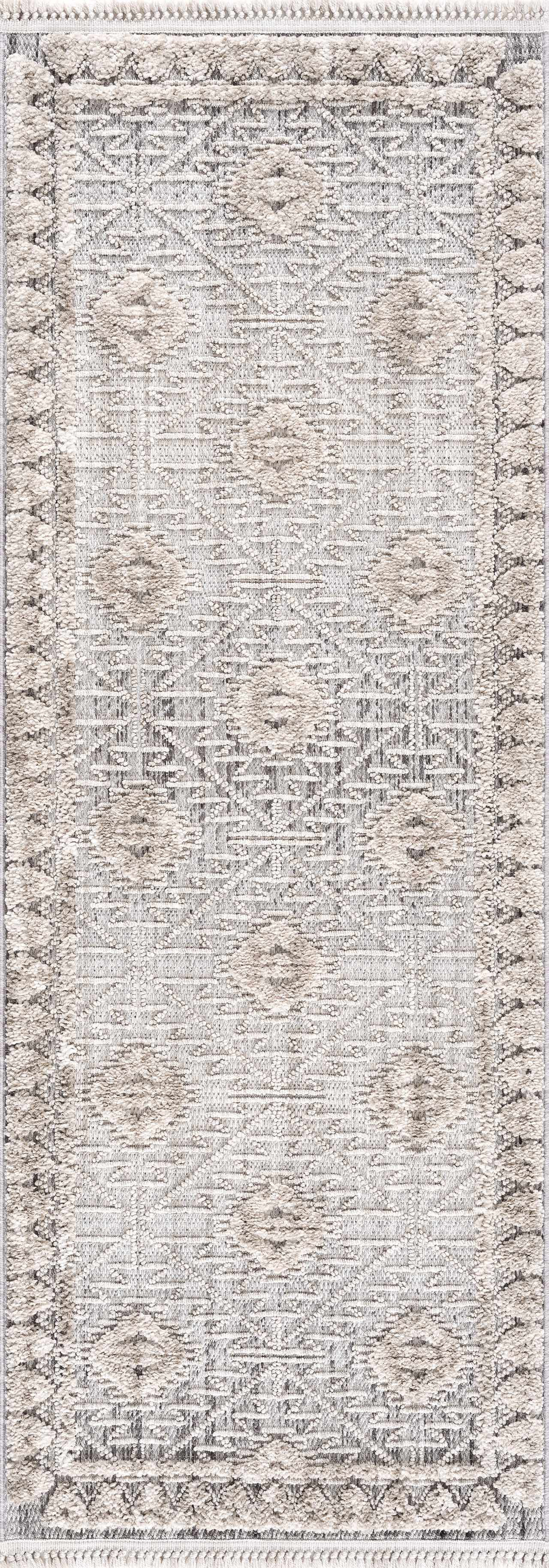 Bungalow Rose Agoi Farmhouse Moroccan Gray Area Rug | Wayfair