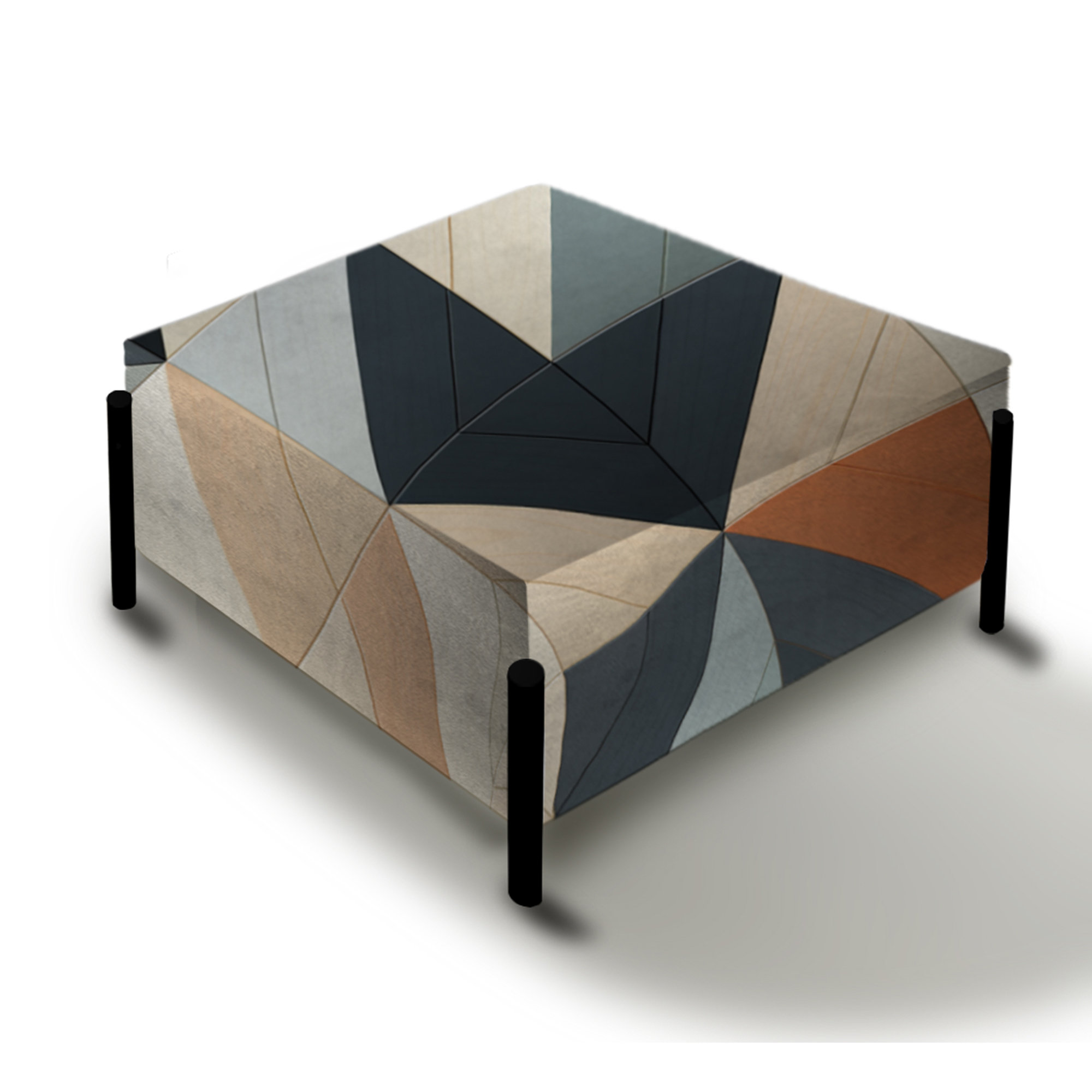 Design Art Scandinavian Harmony - Geometric Large Square Ottoman | Wayfair