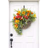 August Grove® 24" Artificial Farmhouse Half Ring Spring Summer Greenery ...