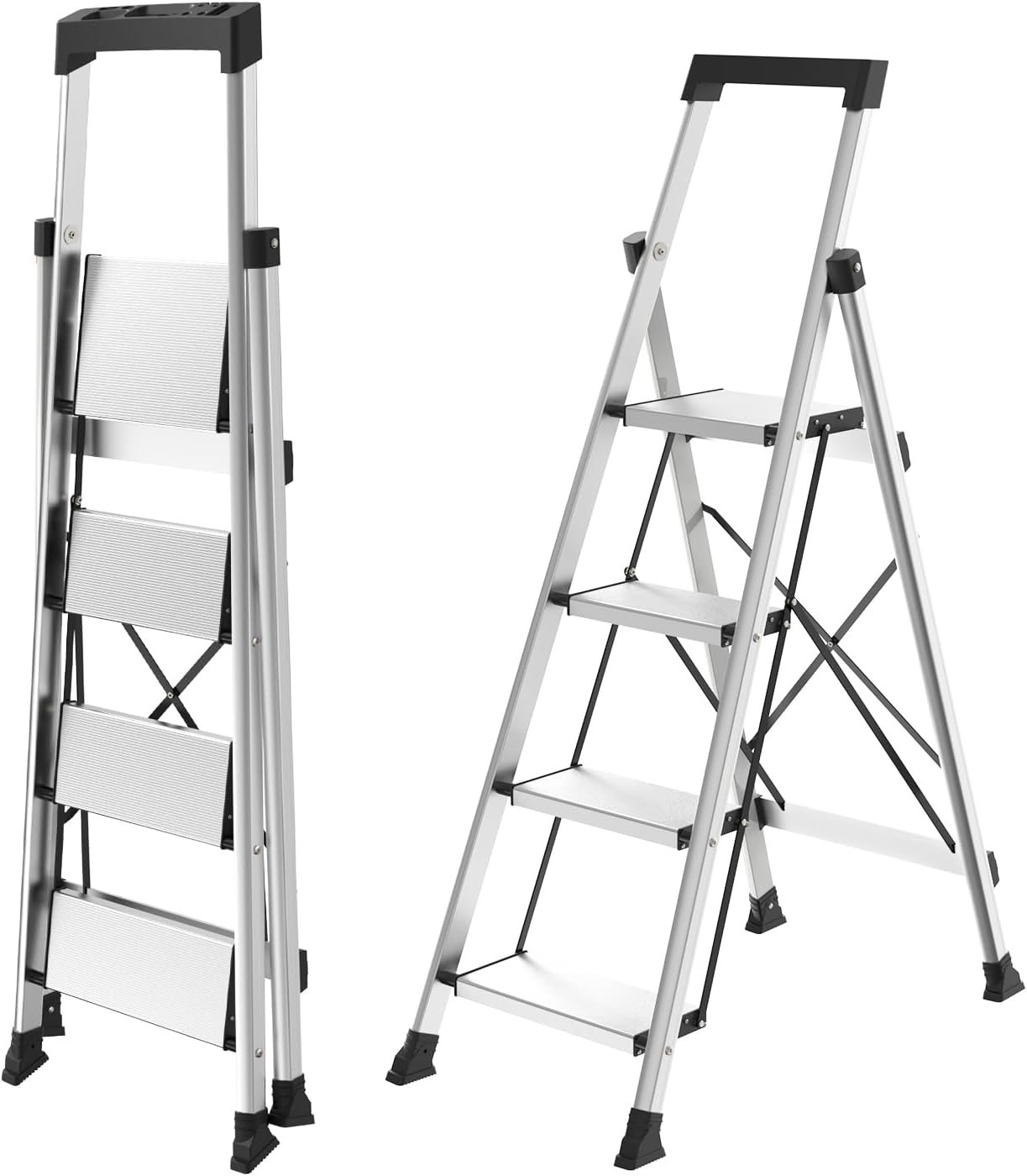 Wrought Studio Aluminum 4 Step Ladder, Lightweight Ladders for Home ...