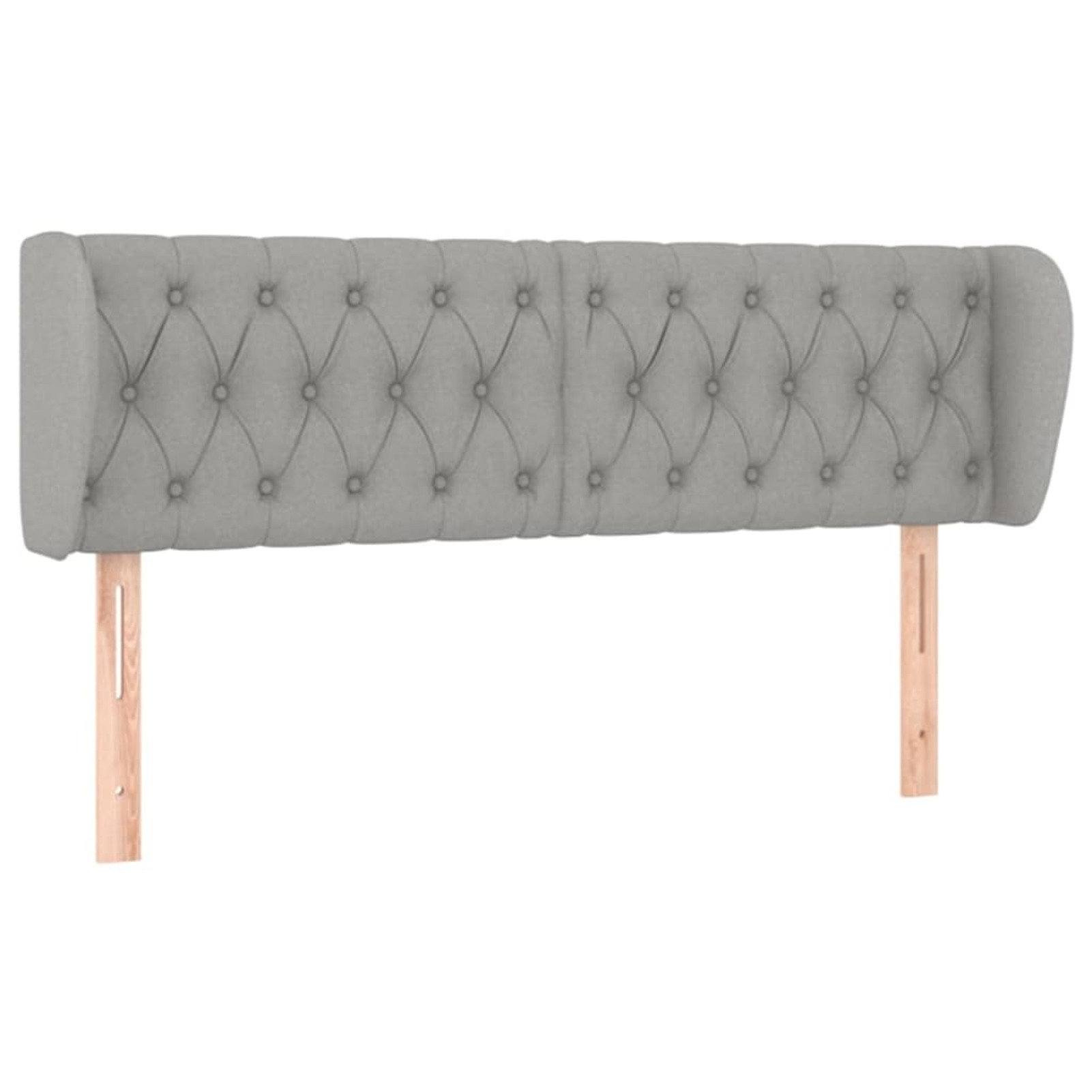 Lark Manor Headboard with ears in light gray fabric | Wayfair.co.uk