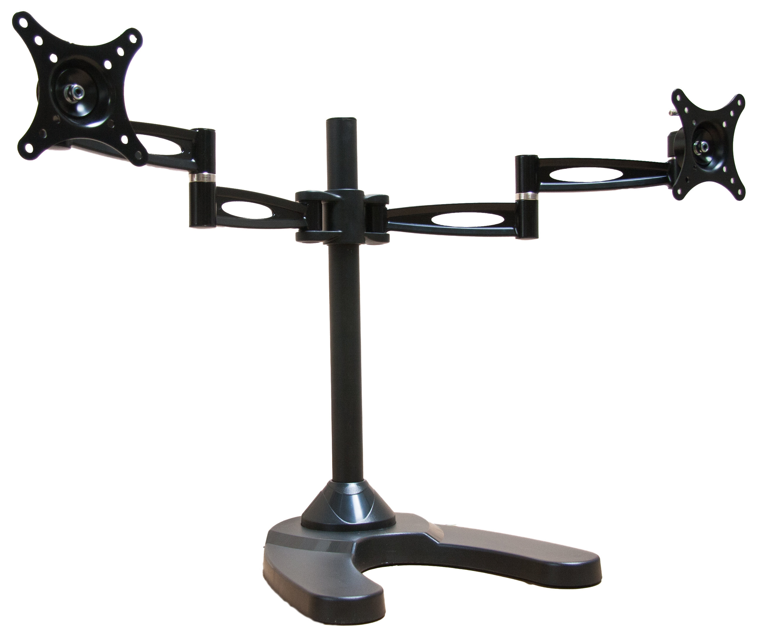 Mount-it Dual Arm Freestanding Monitor Stand Height Adjustable 2 Screen ...