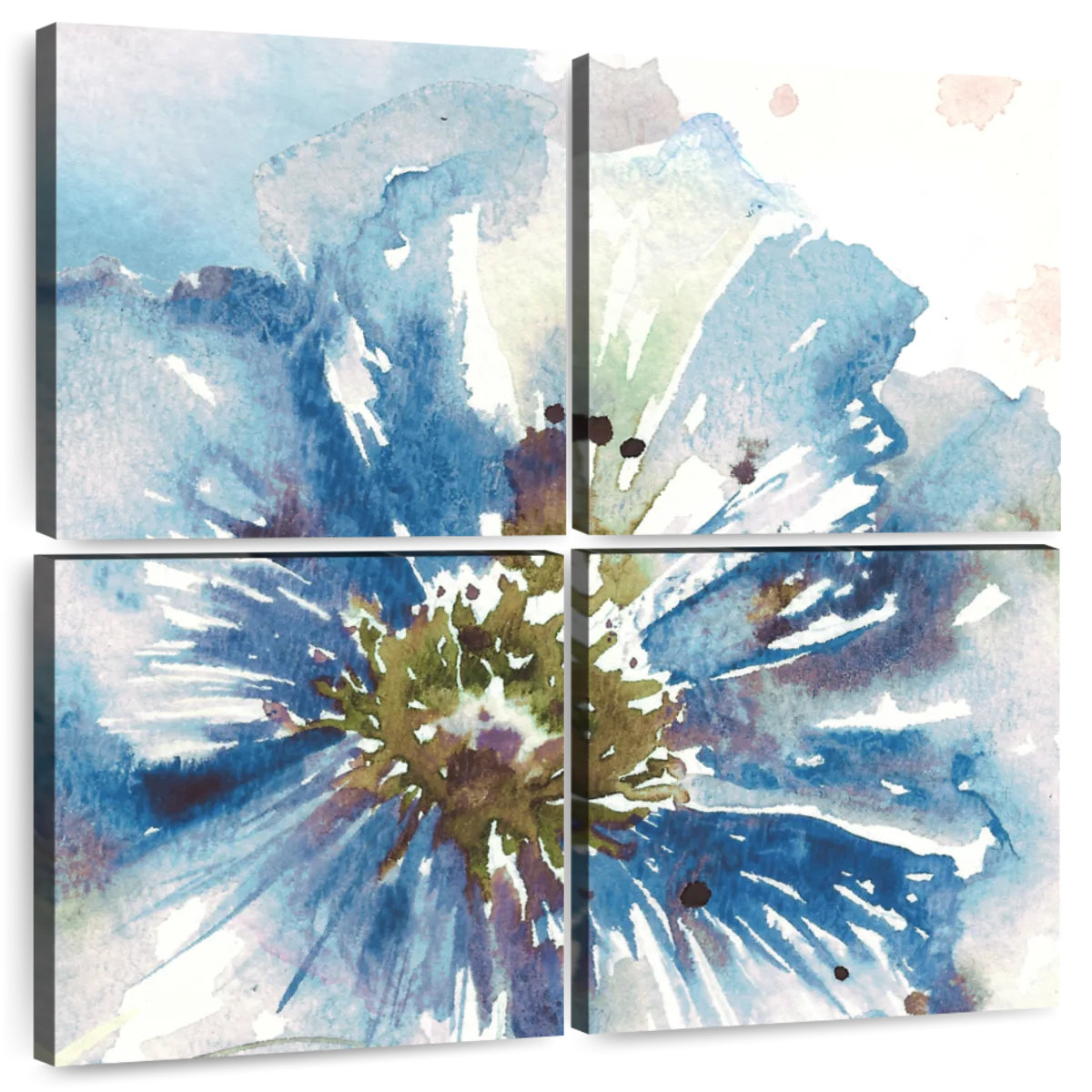Lark Manor™ Harnek Blue Watercolor Poppy Close Up I | Wayfair
