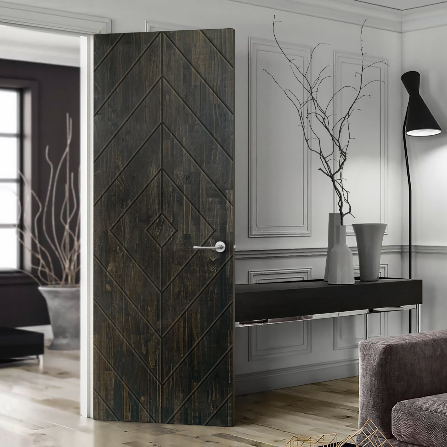 Calhome Stained Smooth Pine Wood Single Prehung Interior Door | Wayfair