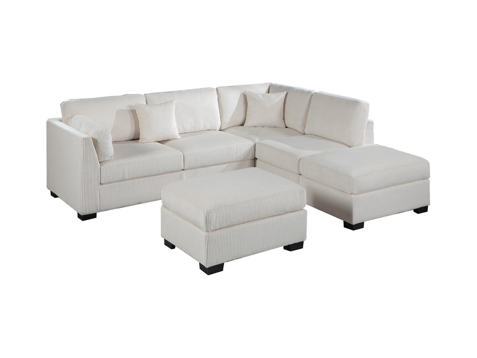 Latitude Run® Contemporary Sectional Sofa Set Reversible L/R Chaise ...