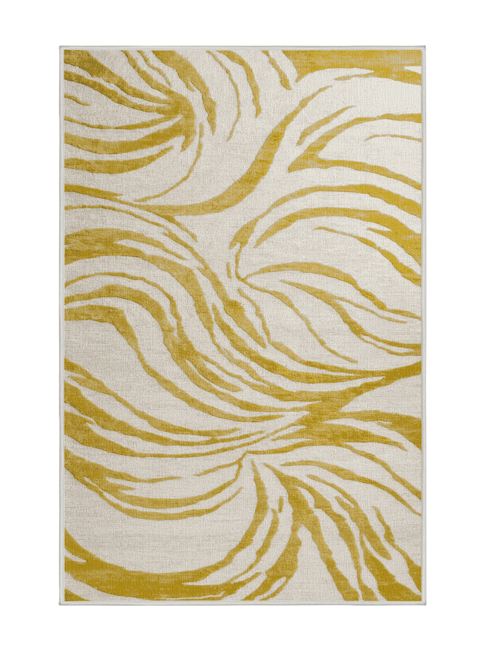 East Urban Home Machine Washable Abstract Beige Area Rug | Wayfair