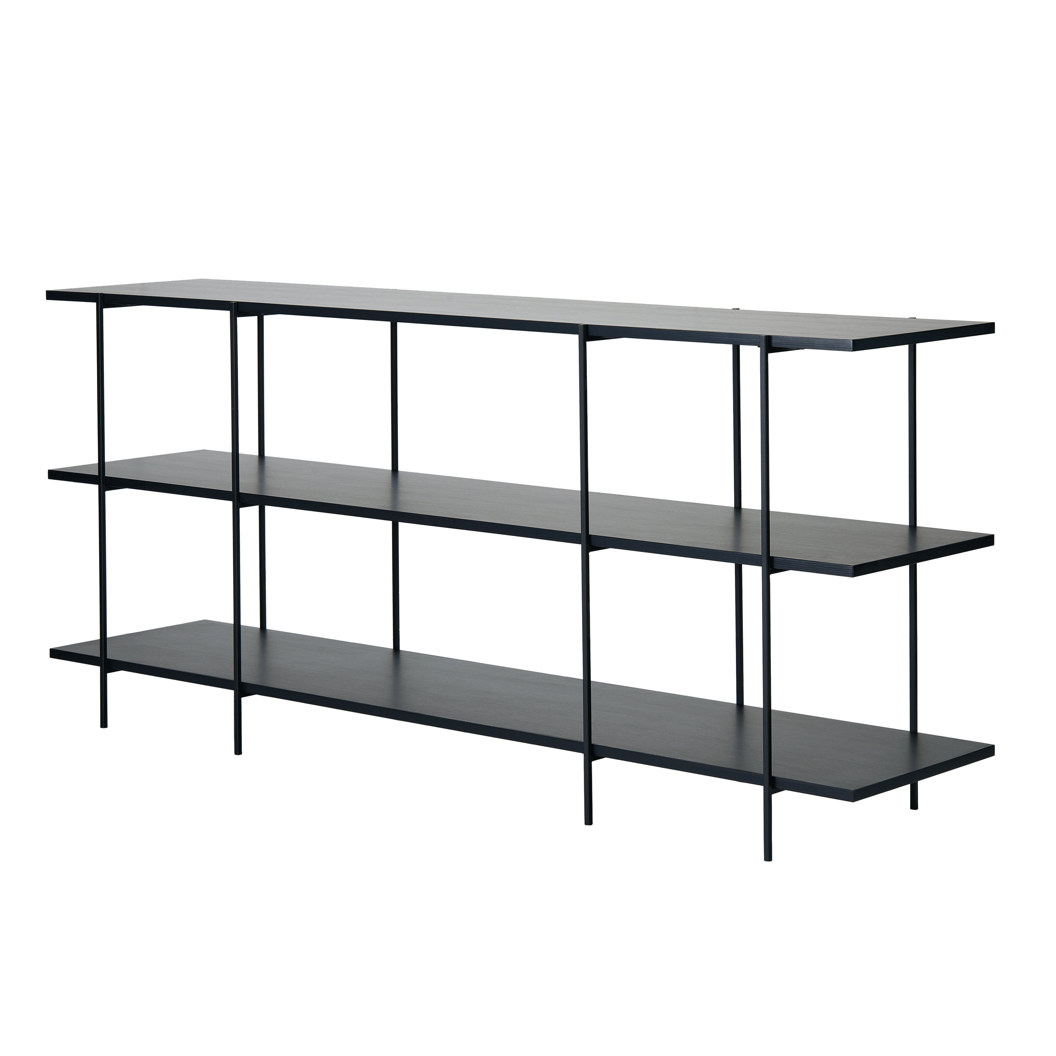 17 Stories Wood & Metal 3-Shelf Console Bookcase | Wayfair