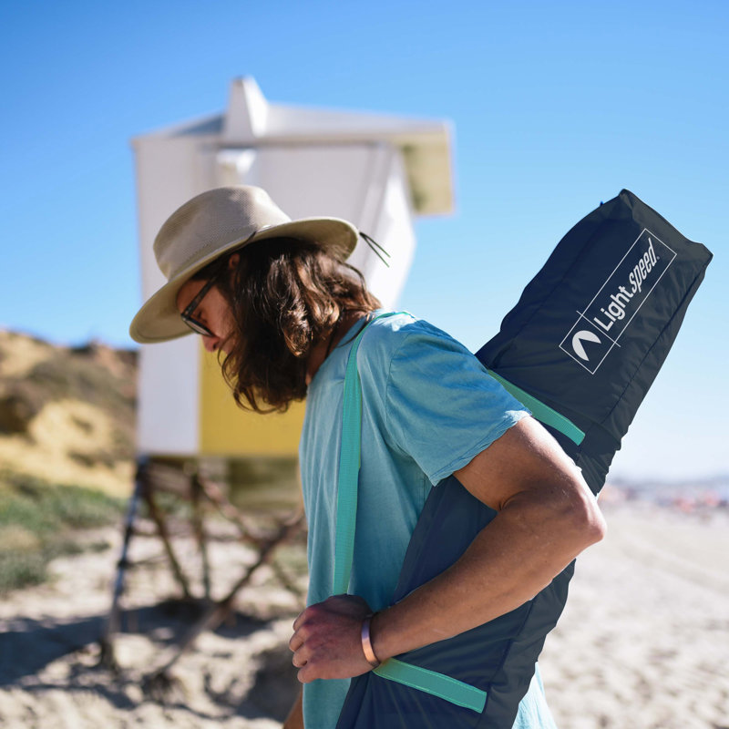 ECR4Kids Lightspeed Outdoors Tall Canopy with Shade Wall, Beach Tent ...