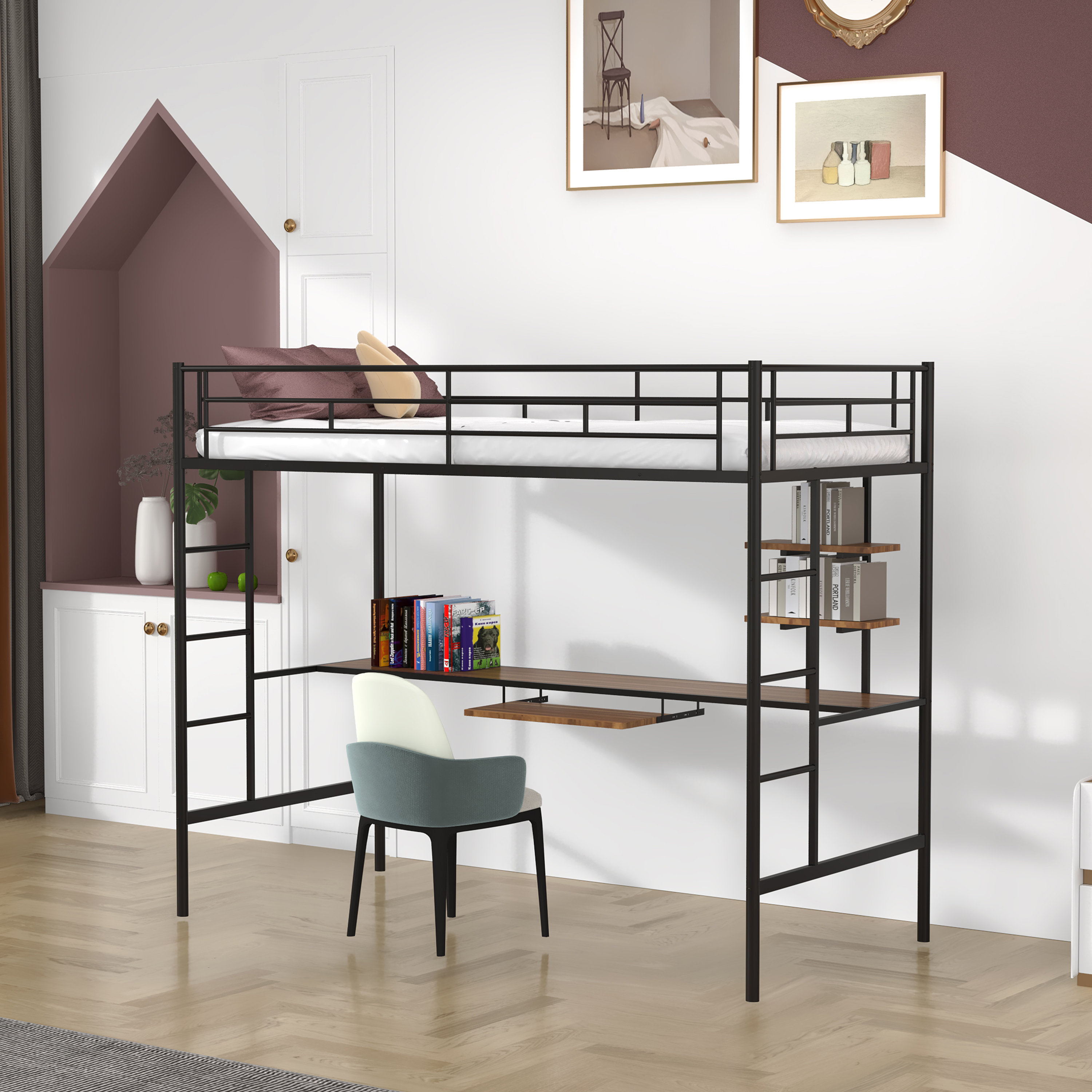 Mason & Marbles Rumill Twin Loft Bed with Built-in-Desk by Mason ...