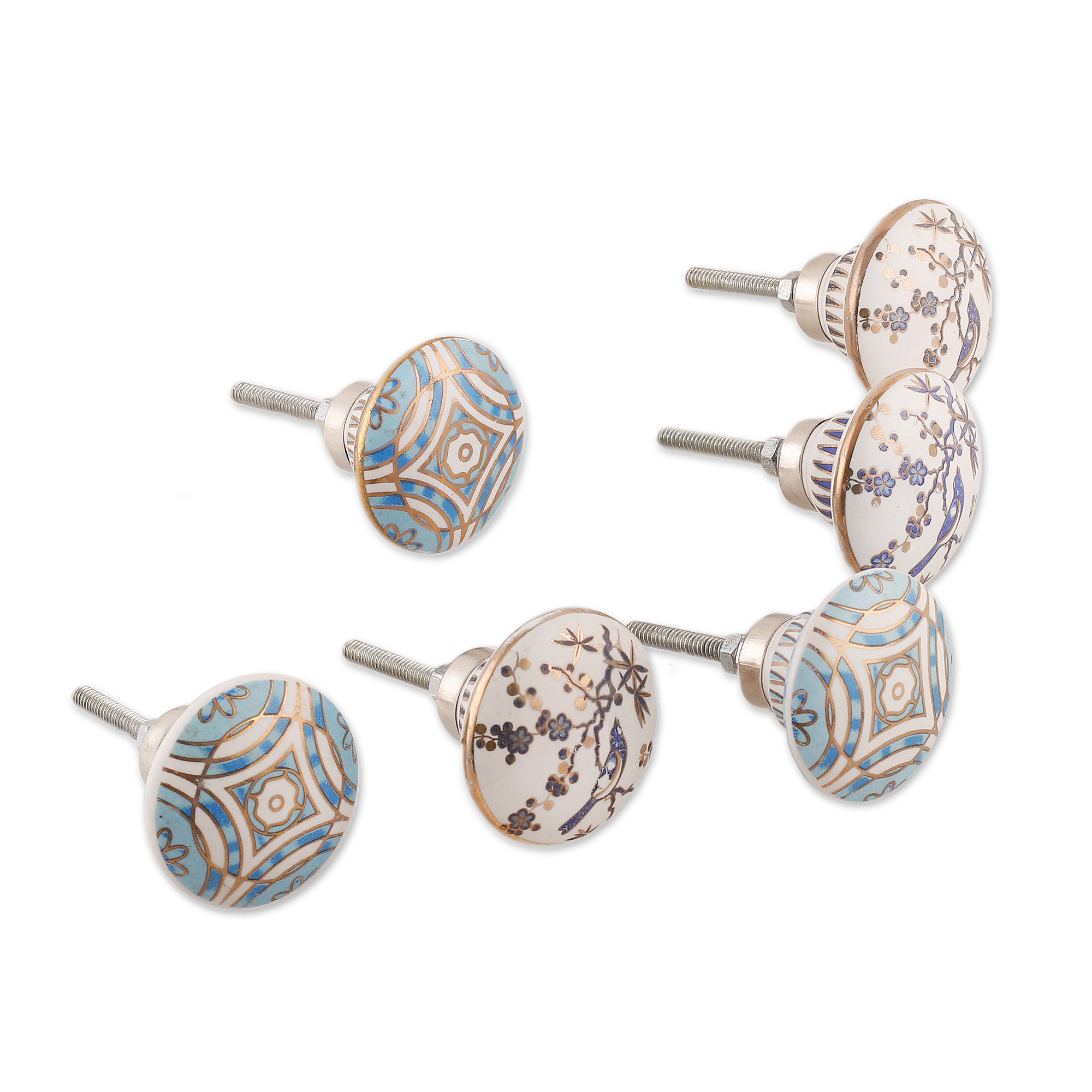 Novica Handmade Blissful Harmony Ceramic Knobs (Set Of 6) - Wayfair Canada