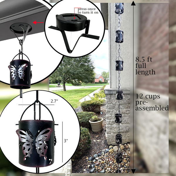 NFusion 8.5 ft Chain, Rainwater Collection for Gutters, Rainwater ...