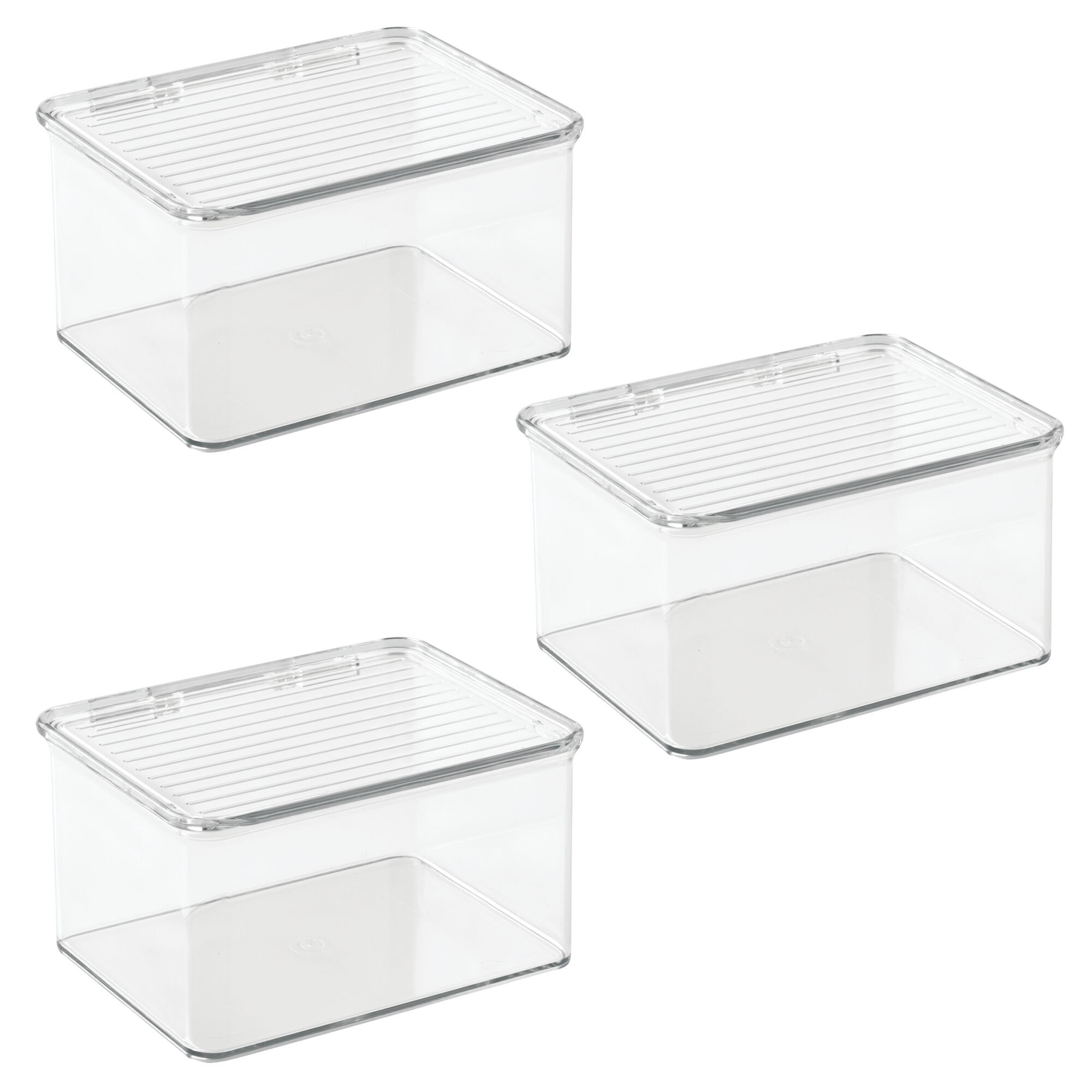 iDesign Stackable Hinged-Lid Pantry or Kitchen Storage Box - Lidded ...