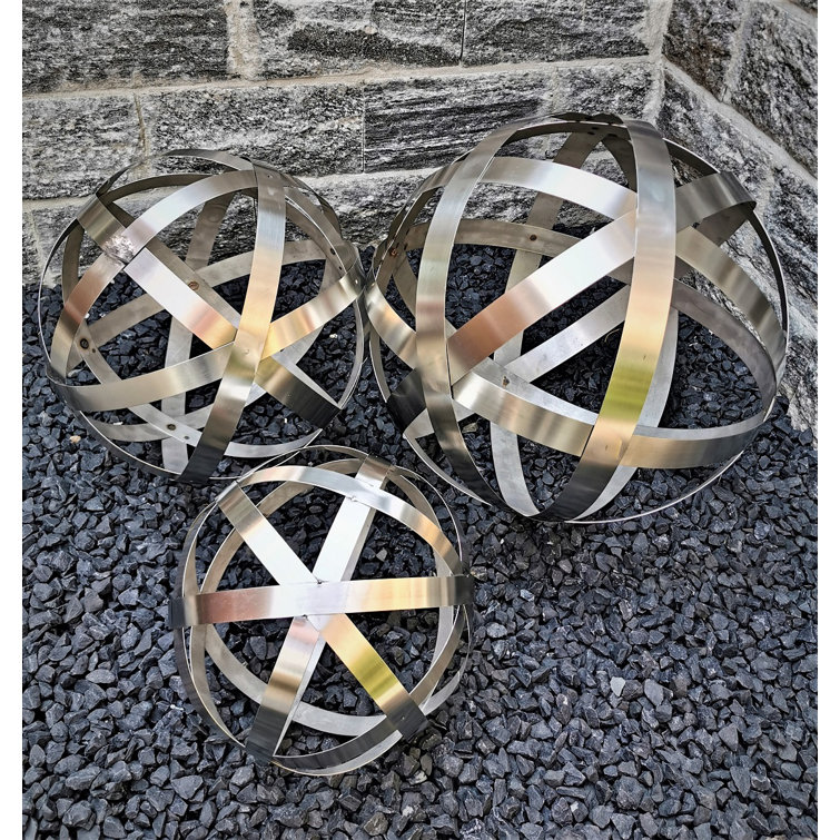 Ivy Bronx Alliber Decorative Bauble 3 Piece Garden Art Set | Wayfair.co.uk