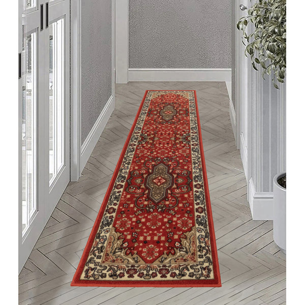 World Menagerie Persian Isfahan Red Low Pile Rug & Reviews | Wayfair