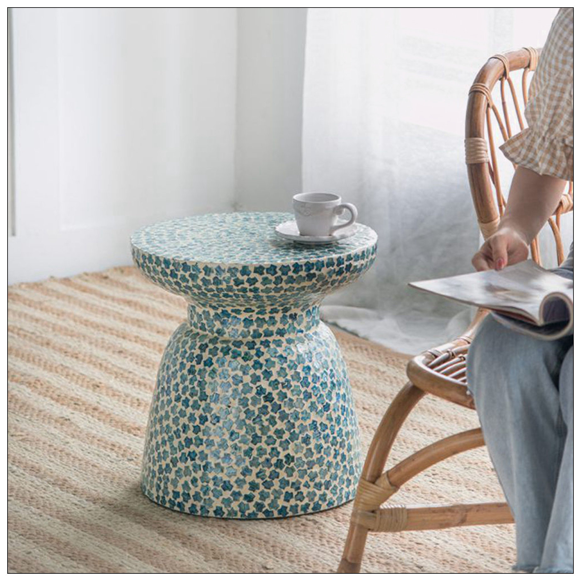 Union Rustic D15x16" Capiz Garden Stool Small Side Tabel - Wayfair Canada