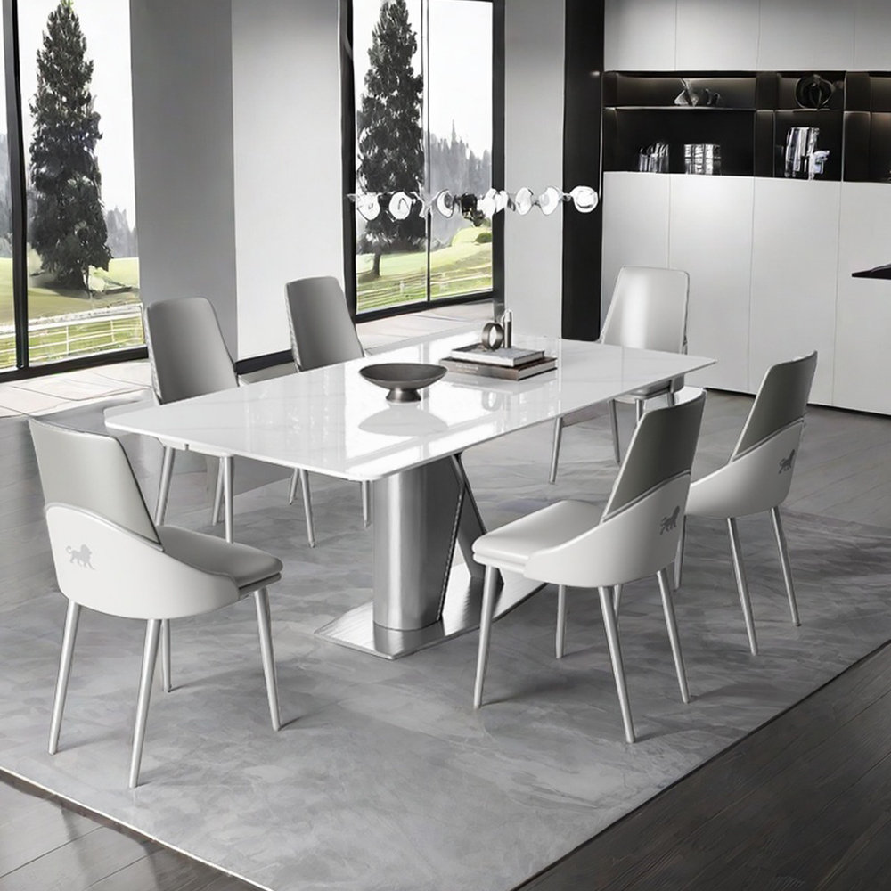 LABAORRY Italian minimalism rectangular dining table sets | Wayfair