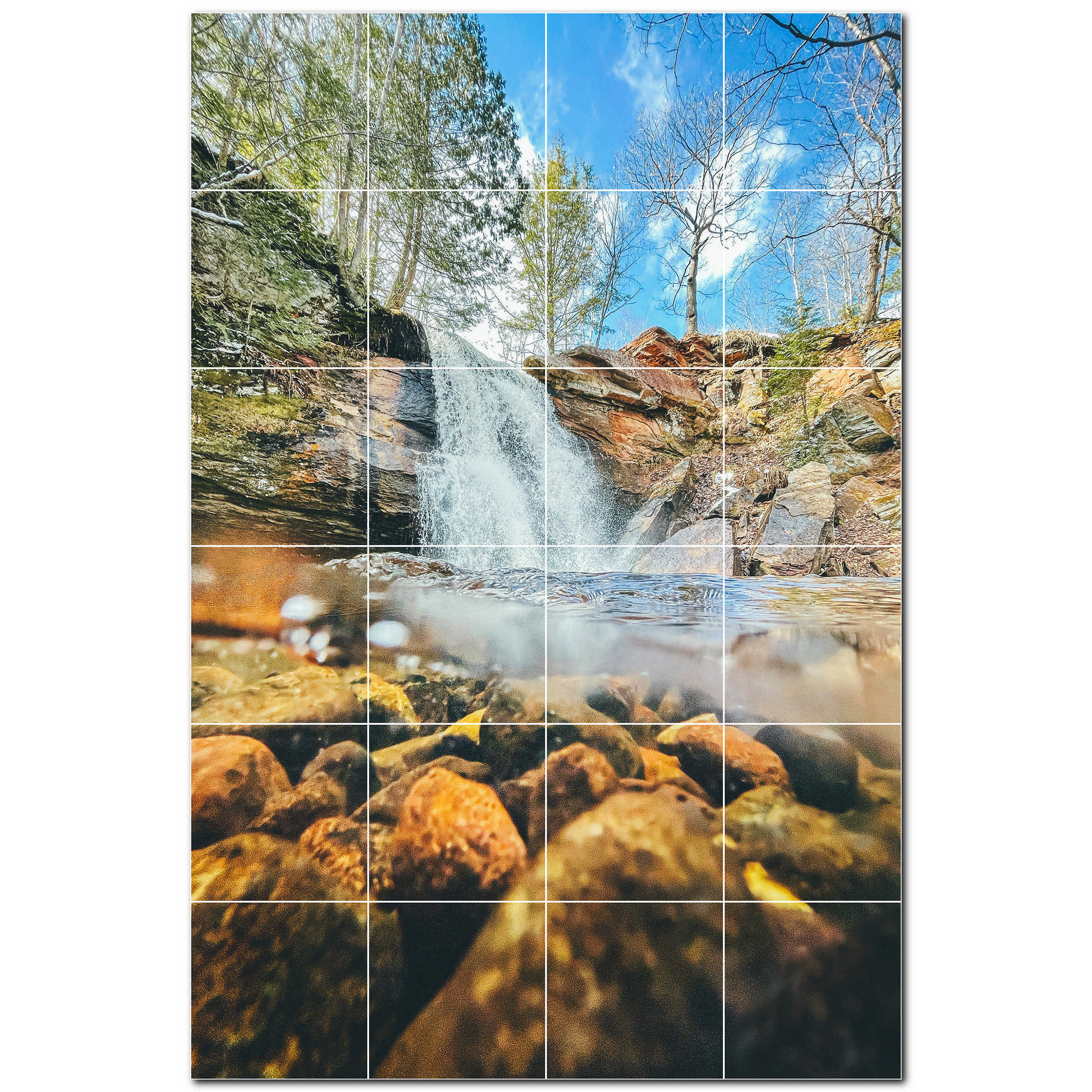 Picture-Tiles.com 48" x 72" Ceramic Waterfalls Photo Decorative Mural ...