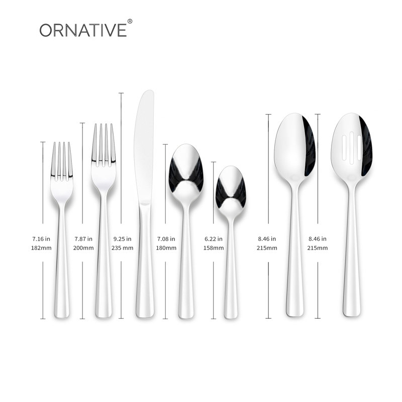 Ornative Flatware ALICJA Stainless Steel 42 Pieces Flatware Set with ...