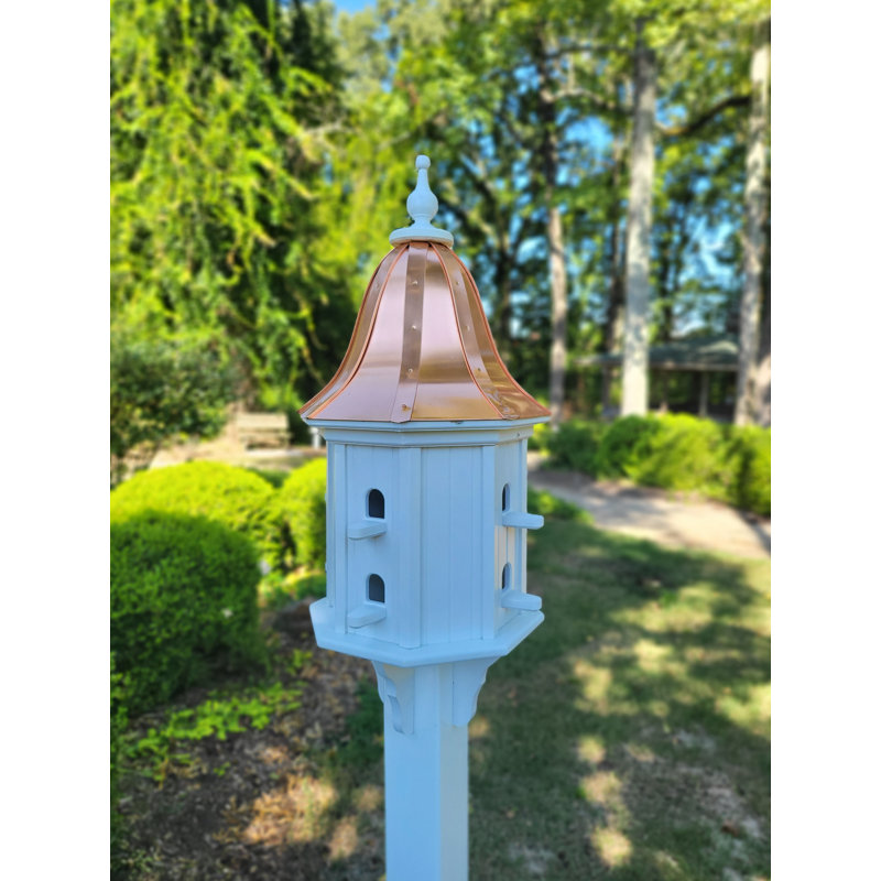 Canora Grey Bell Copper Roof Handmade Birdhouse, Octagon Shape, Extra ...