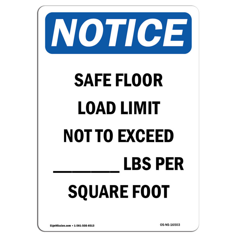 SignMission Safe Floor Load Limit Not Sign | Wayfair